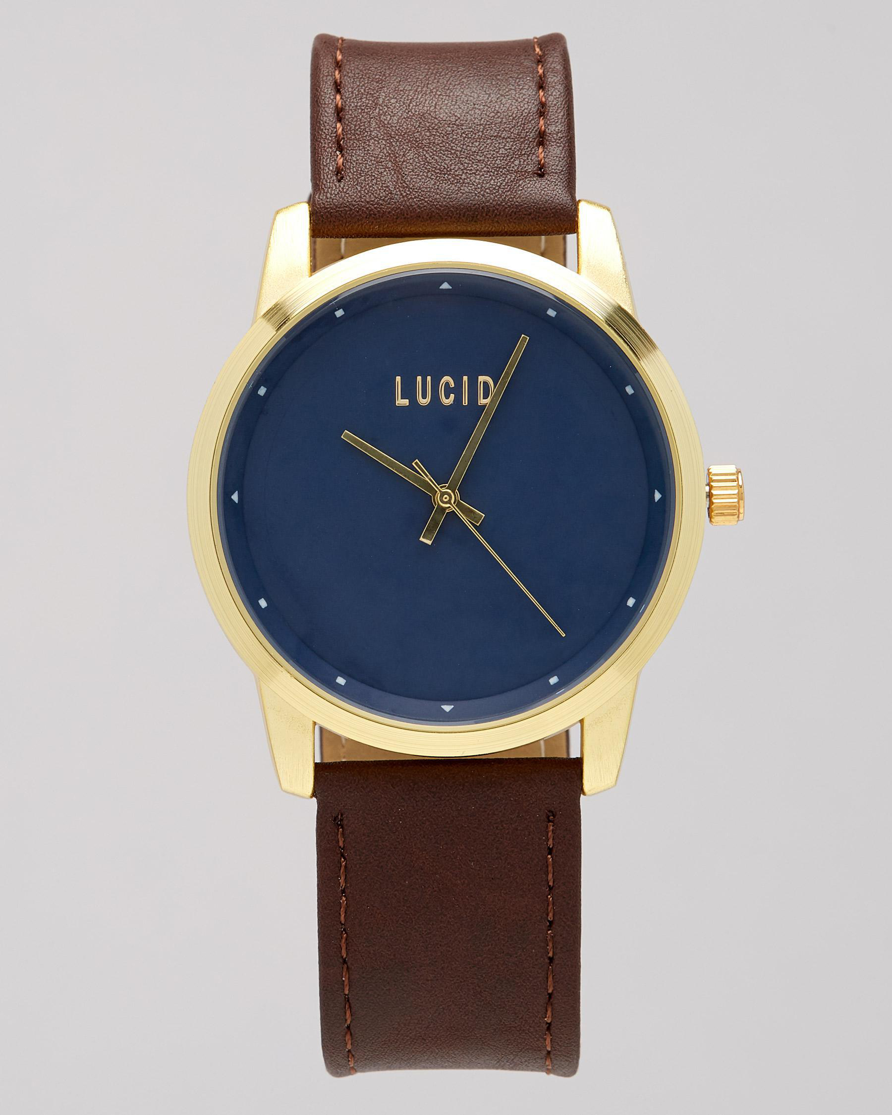 Shop Lucid Spirit Watch In Tan/navy/gold - Fast Shipping & Easy Returns ...