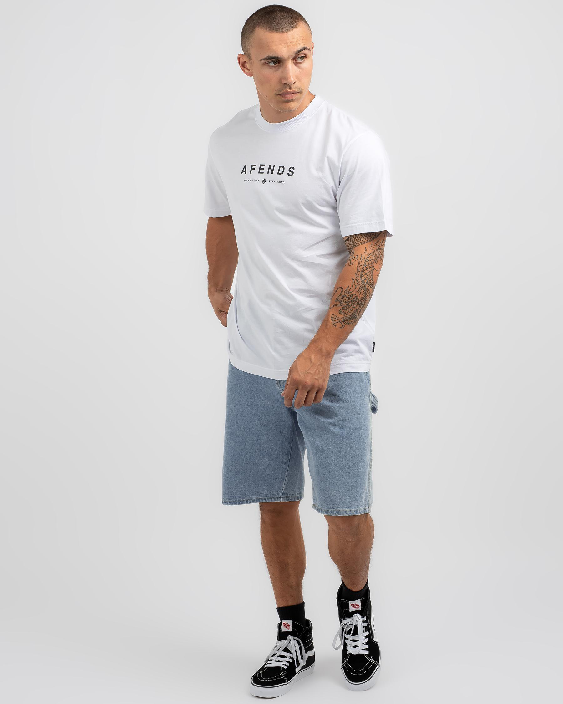Shop Afends Thrown Out Retro Fit T-Shirt In White / Black - Fast ...