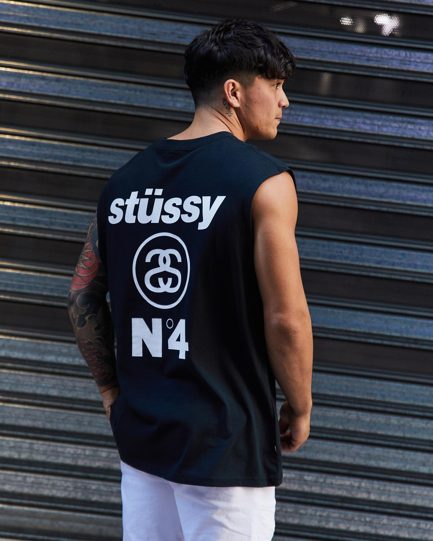 Shop Stussy No. 4 Muscle Tank In Black - Fast Shipping & Easy Returns ...
