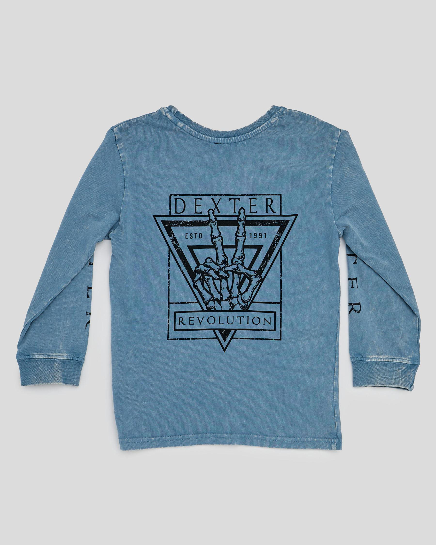 Shop Dexter Toddlers' Fearlessly Long Sleeve T-Shirt In Slate Blue Acid ...