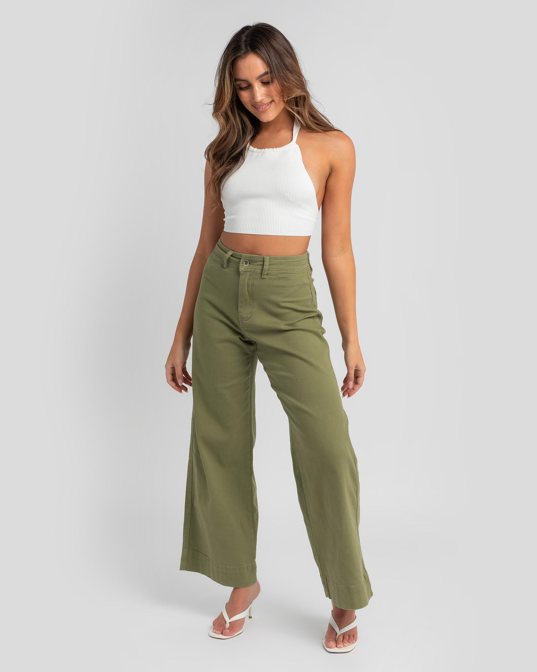 Shop Ava And Ever Atlanta Pants In Olive - Fast Shipping & Easy Returns ...