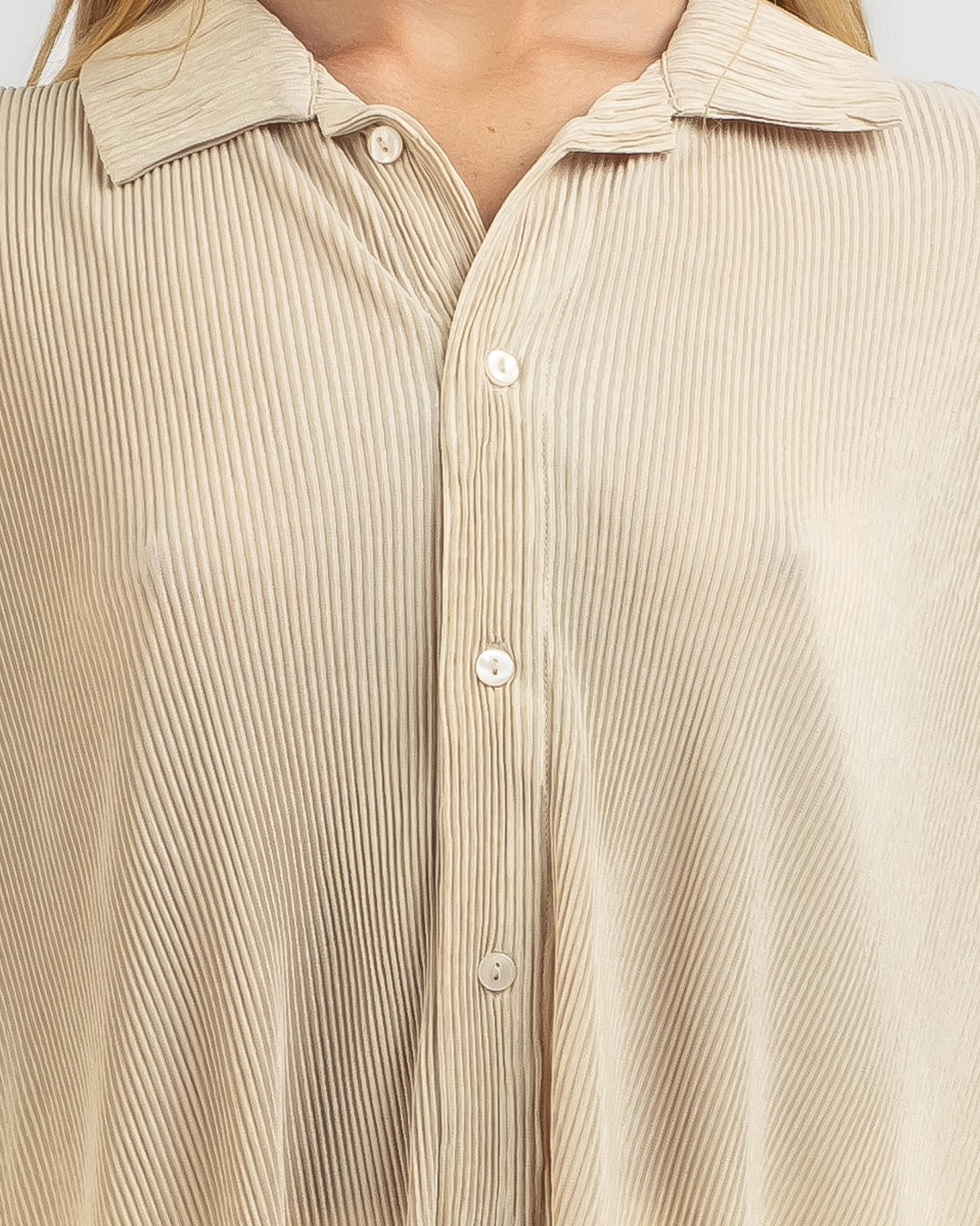 Shop Rusty Jayde Long Sleeve Shirt In Oat Milk - Fast Shipping & Easy ...