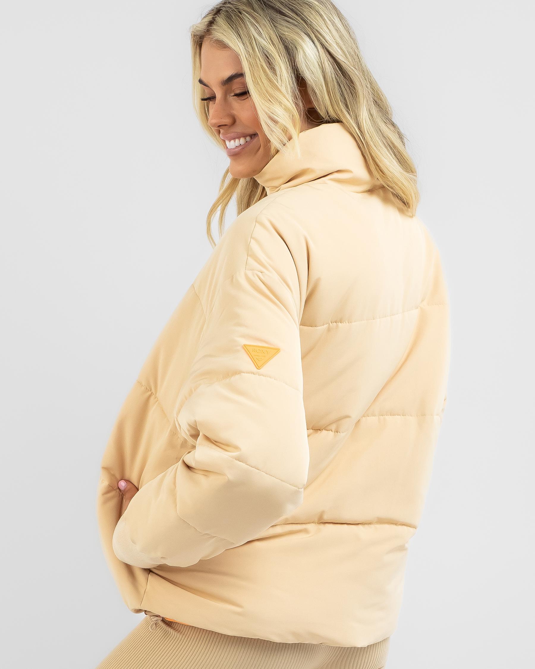 Shop Roxy New Age Puffer Jacket In Beige - Fast Shipping & Easy Returns ...