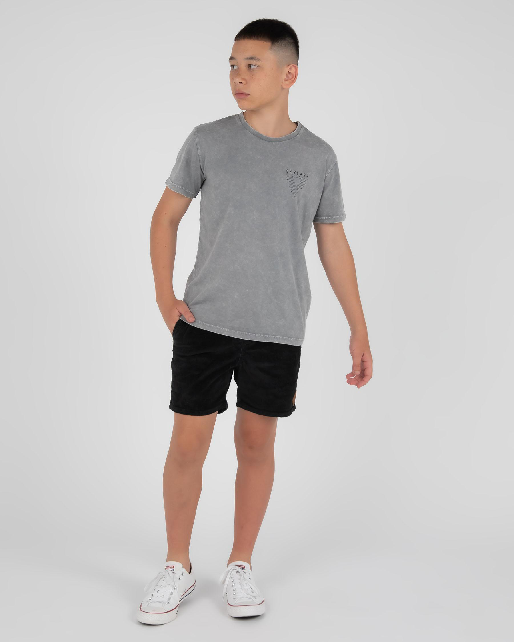 Shop Skylark Boys' Bermuda T-Shirt In Light Grey Acid - Fast Shipping ...