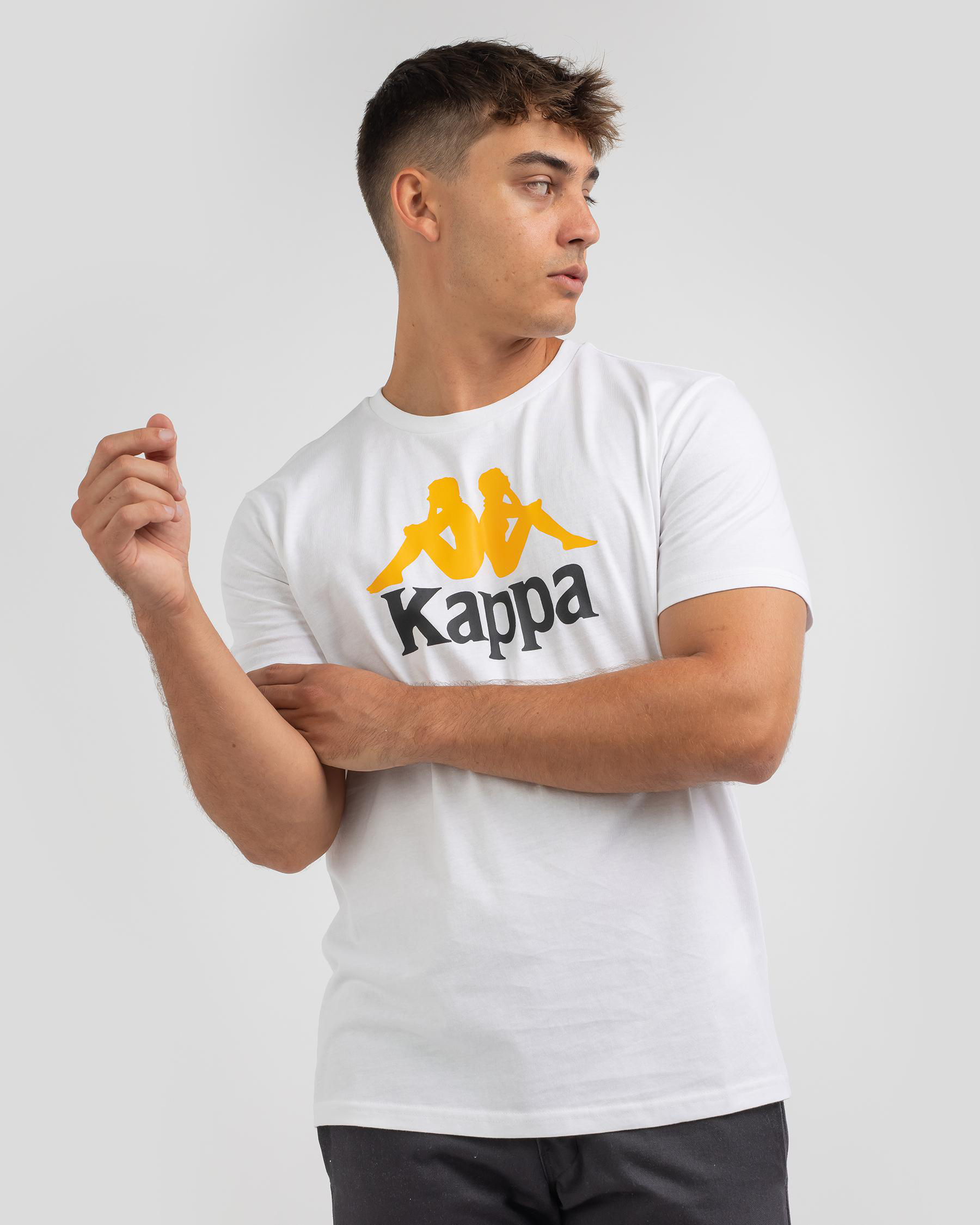 Shop Kappa Authentic Dugheys T-Shirt In White - Fast Shipping & Easy ...