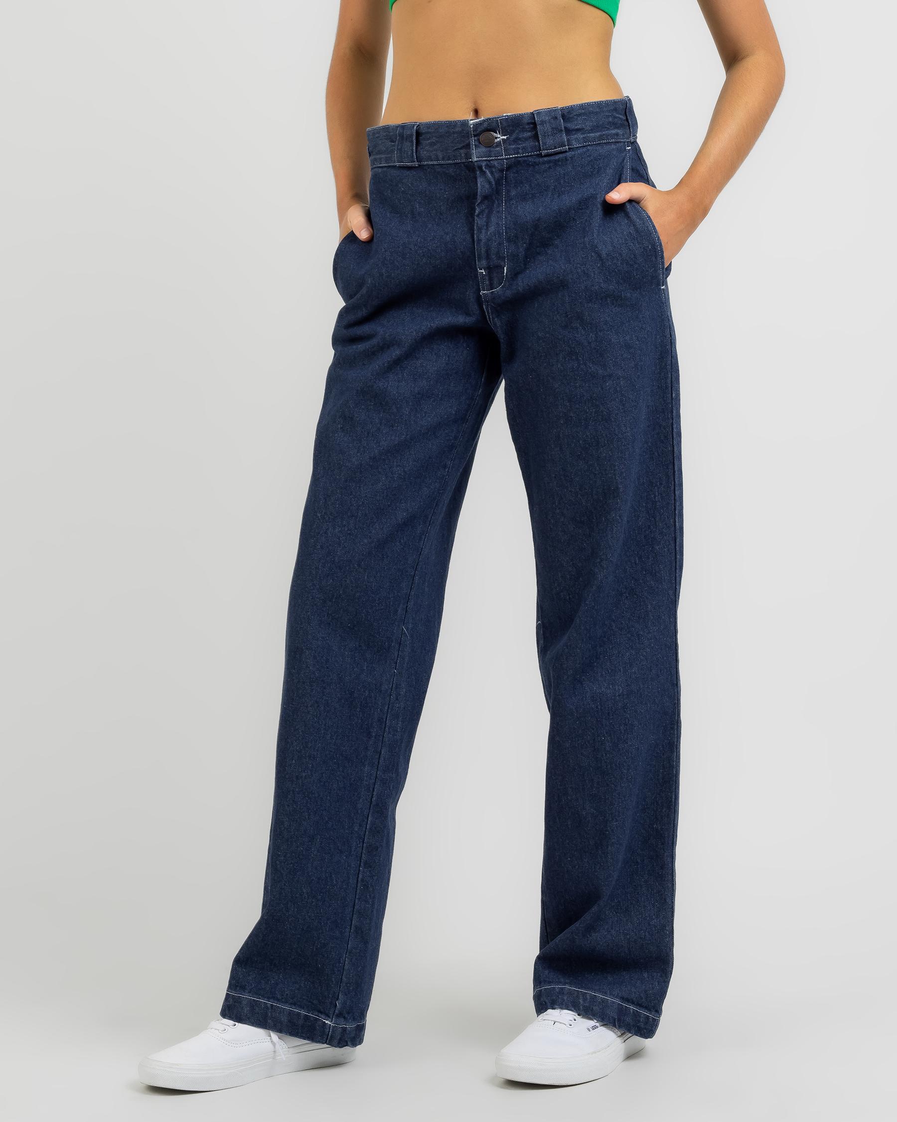 Shop Dickies 874 Denim Pants In Rinsed Indigo - Fast Shipping & Easy ...