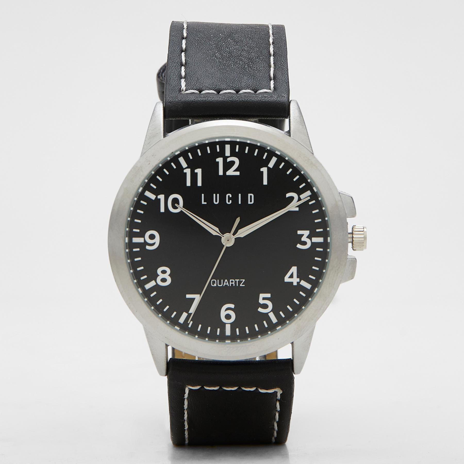 Shop Lucid Nocturne Watch In Black/silver/black - Fast Shipping & Easy ...