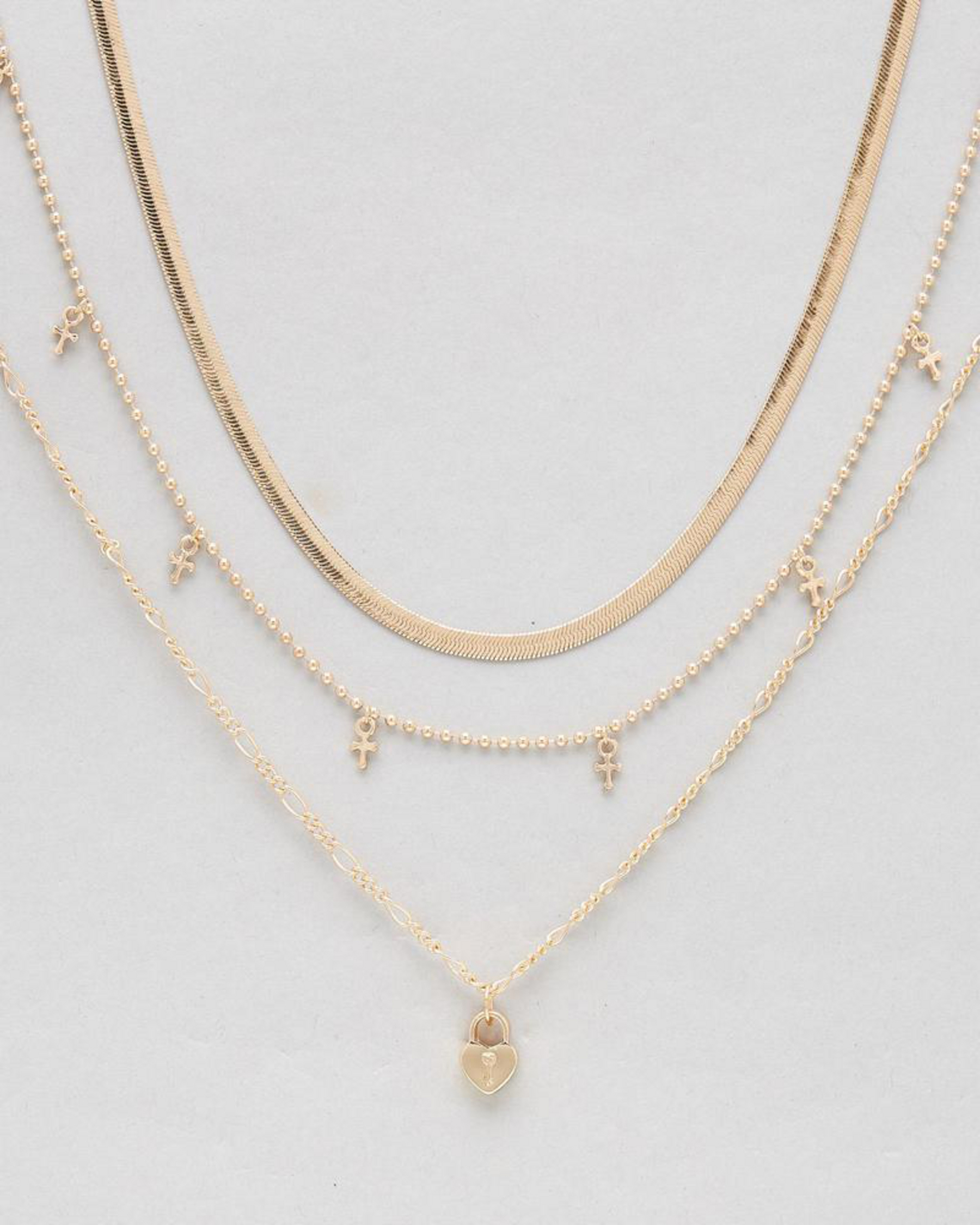 Shop Karyn In LA Arlo Necklace Pack In Shiny Light Gold - Fast Shipping ...