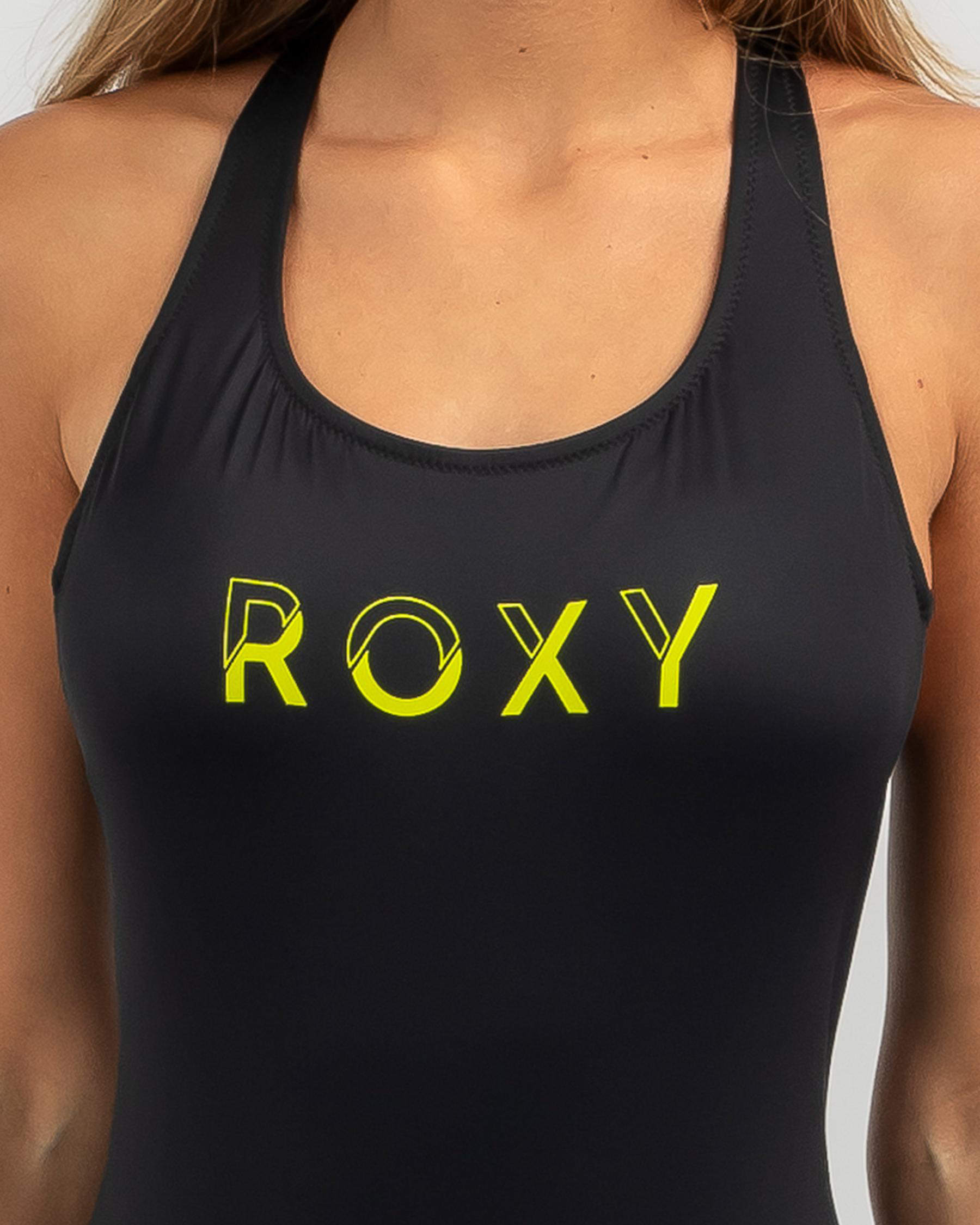 Shop Roxy Active SD Basic One Piece Swimsuit In Anthracite - Fast Shipping & Easy Returns - City ...