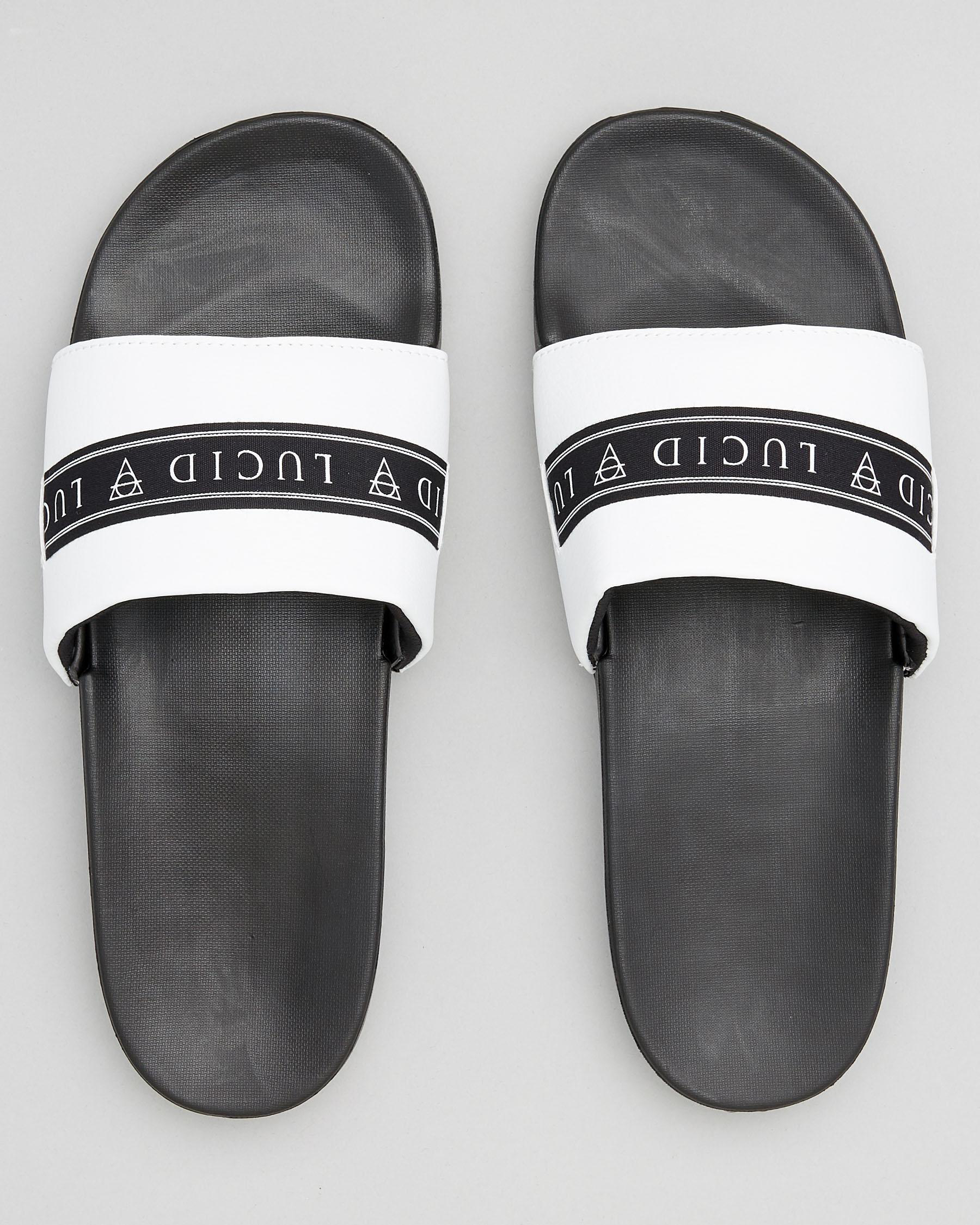 Shop Lucid Navigator Slides In White/black - Fast Shipping & Easy ...
