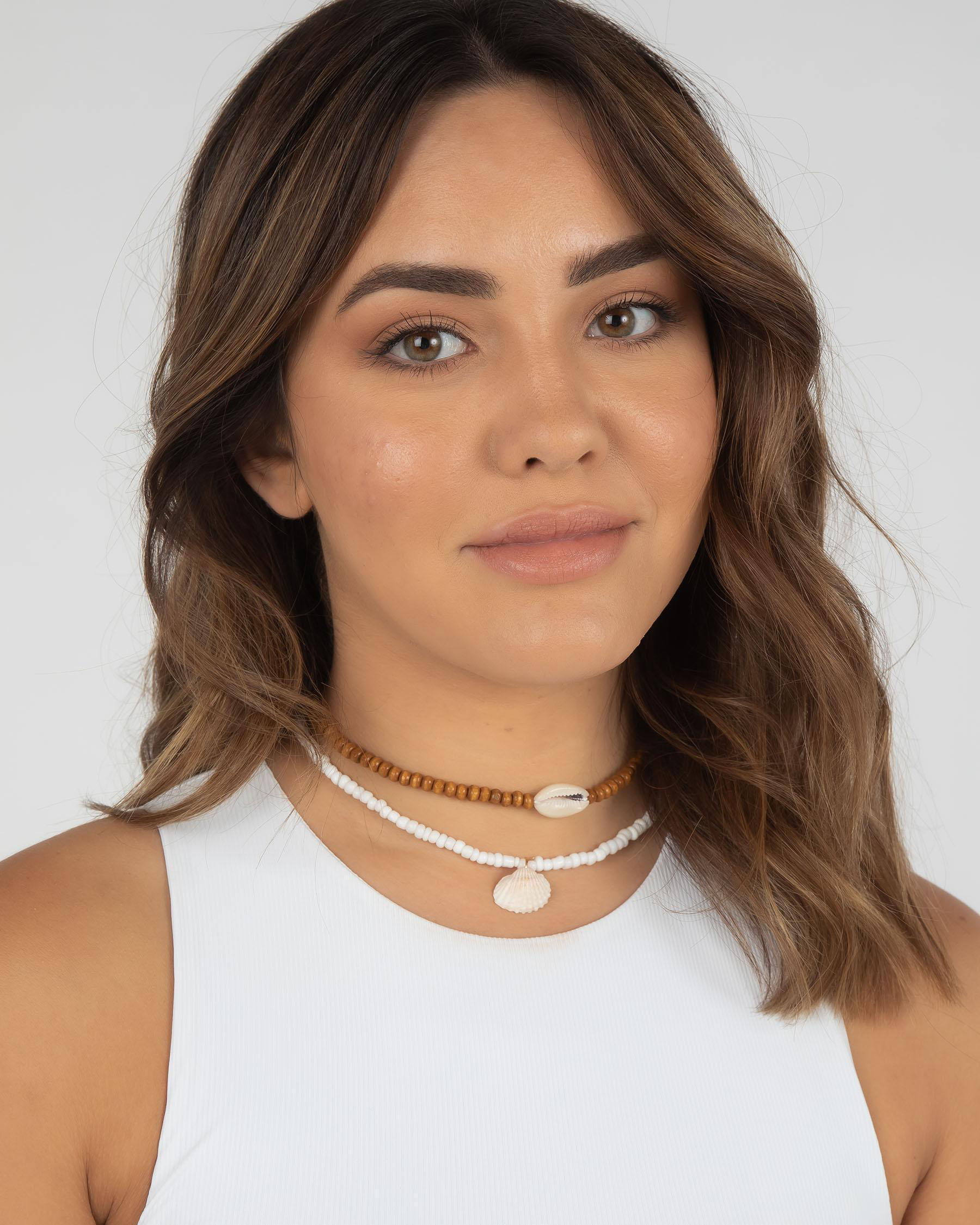 Shop Karyn In LA Laynie Necklace Pack In White/natural - Fast Shipping ...
