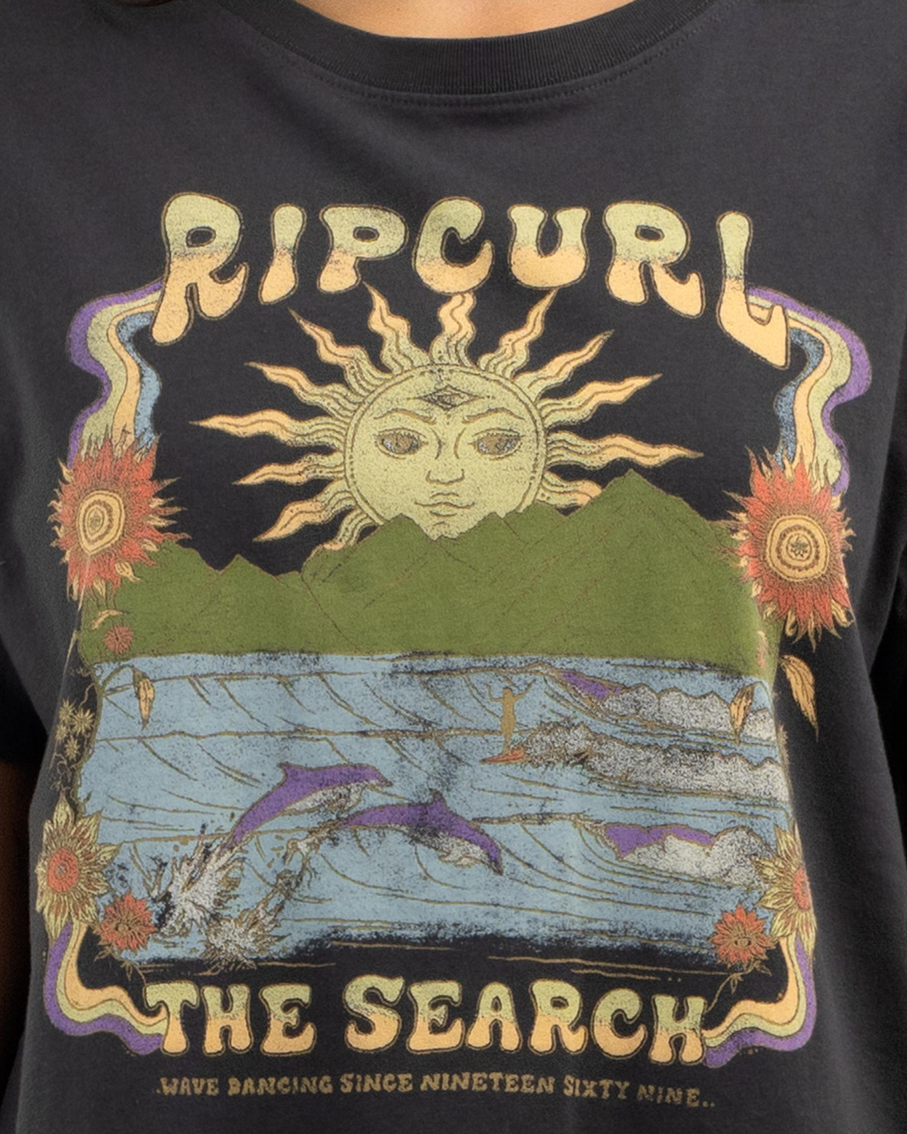Shop Rip Curl Wave Dancer Relaxed T-shirt In Washed Black - Fast ...