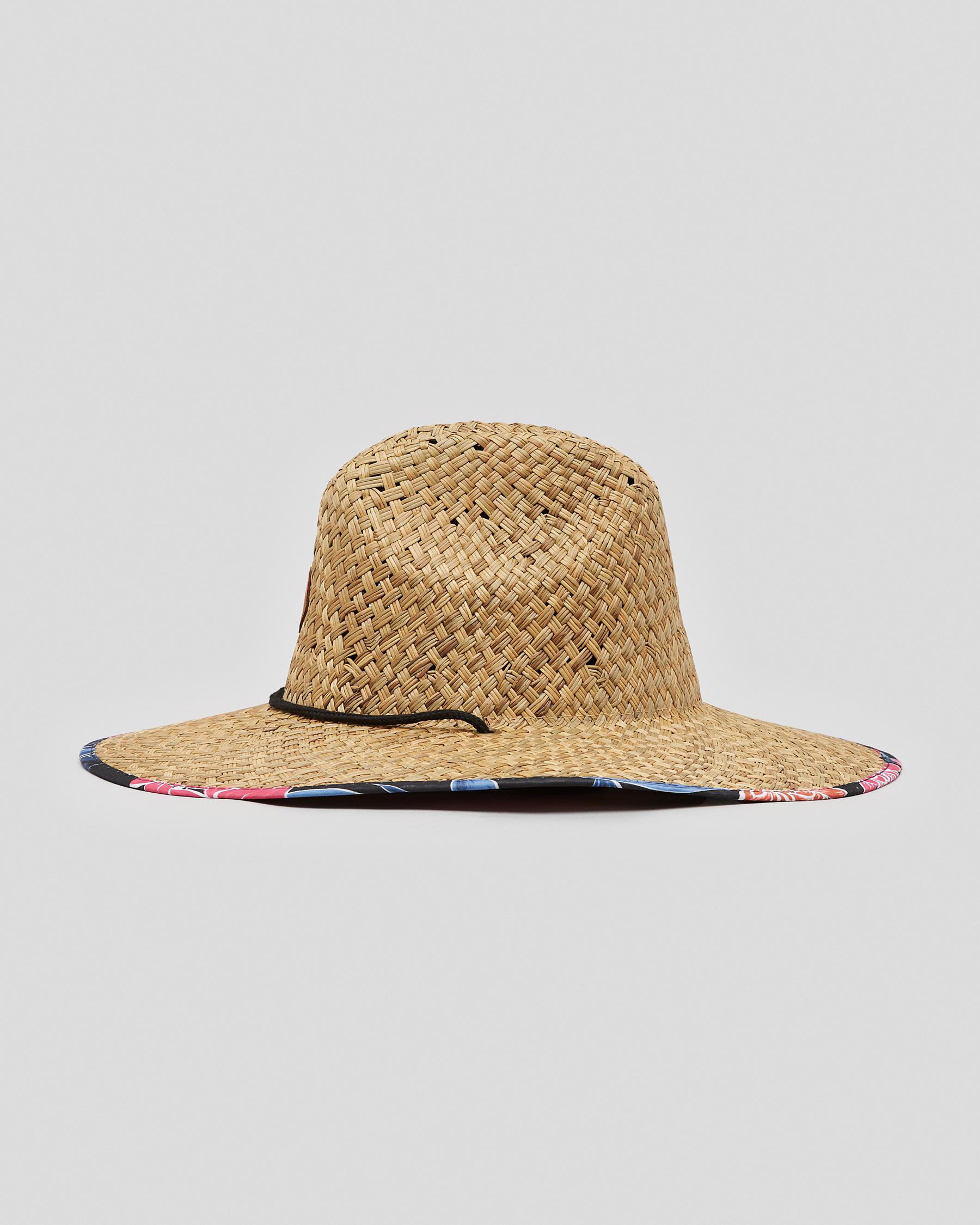 Shop Roxy Pina To My Colada Printed Panama Hat In Anthracite Tropical ...