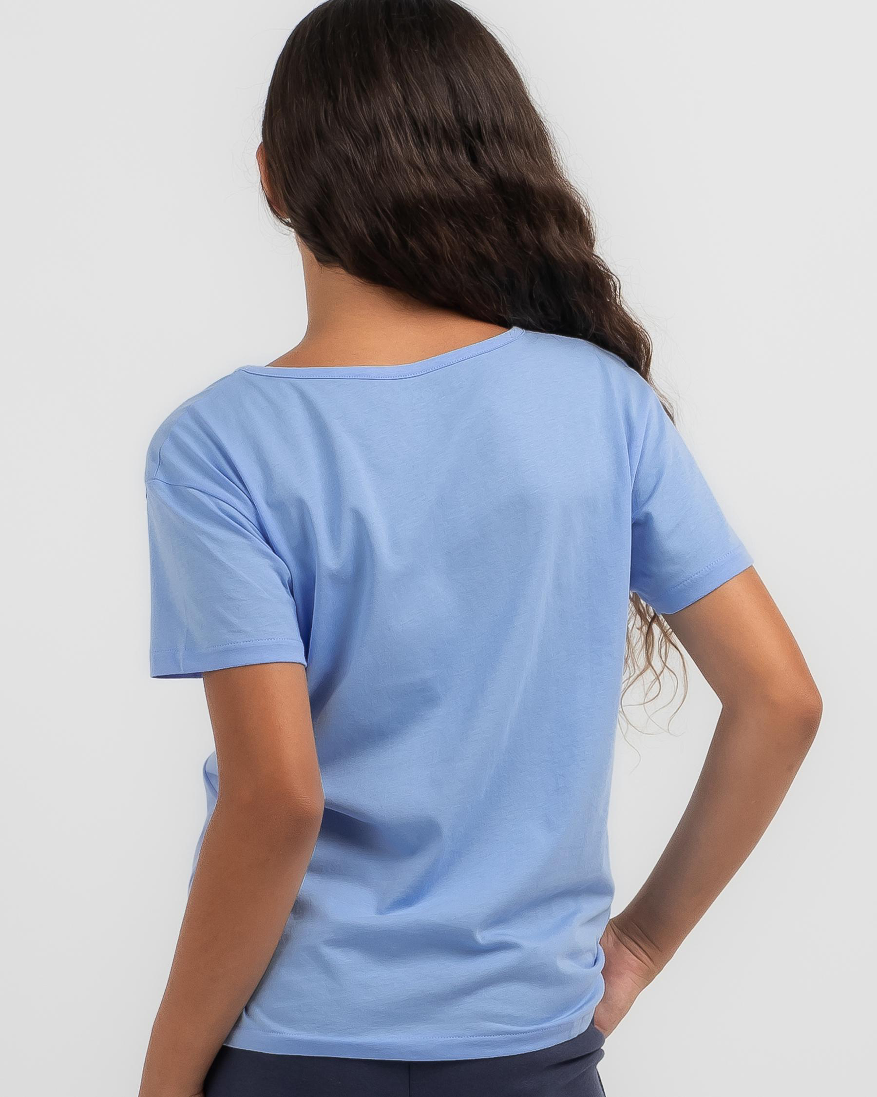 Shop Roxy Girls' Day And Night T-Shirt In Bel Air Blue - Fast Shipping ...