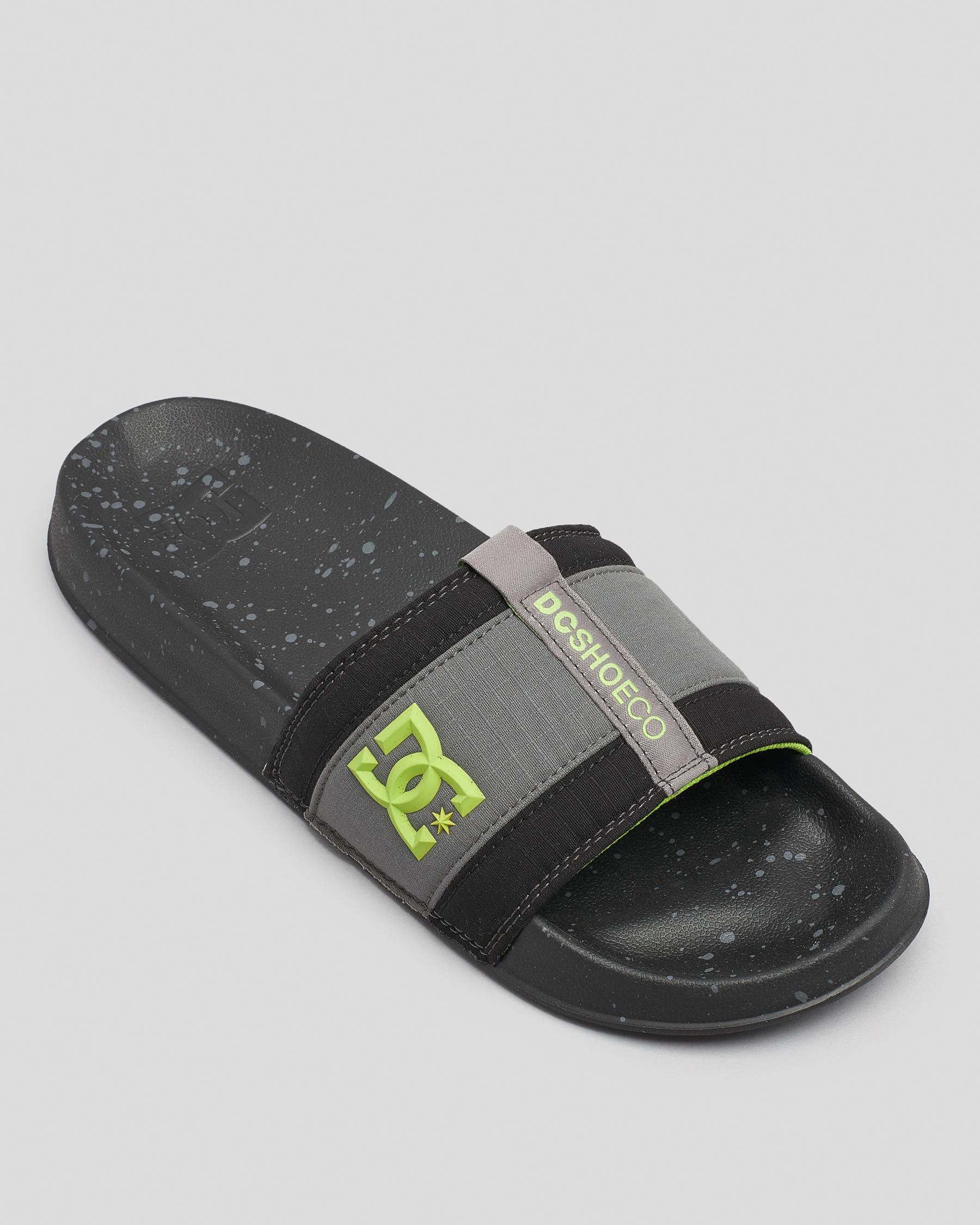 DC Shoes Lynx Slides In Black/lime Green - FREE* Shipping & Easy ...
