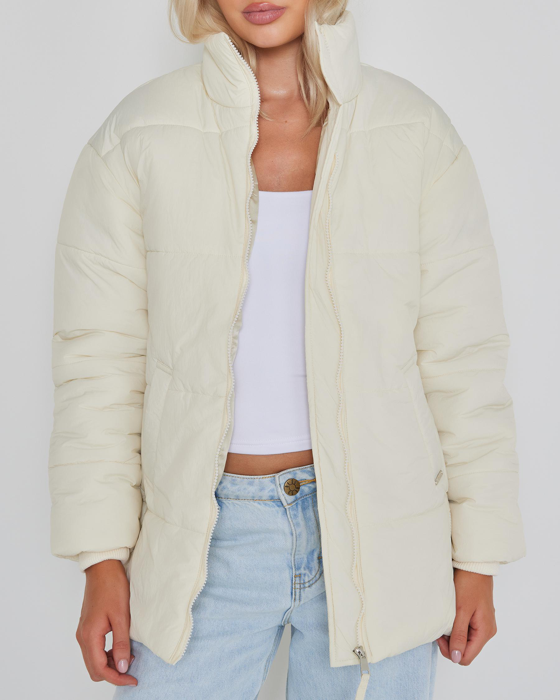 Mooloola Berlin Puffer Jacket In Cream - Fast Shipping & Easy Returns ...