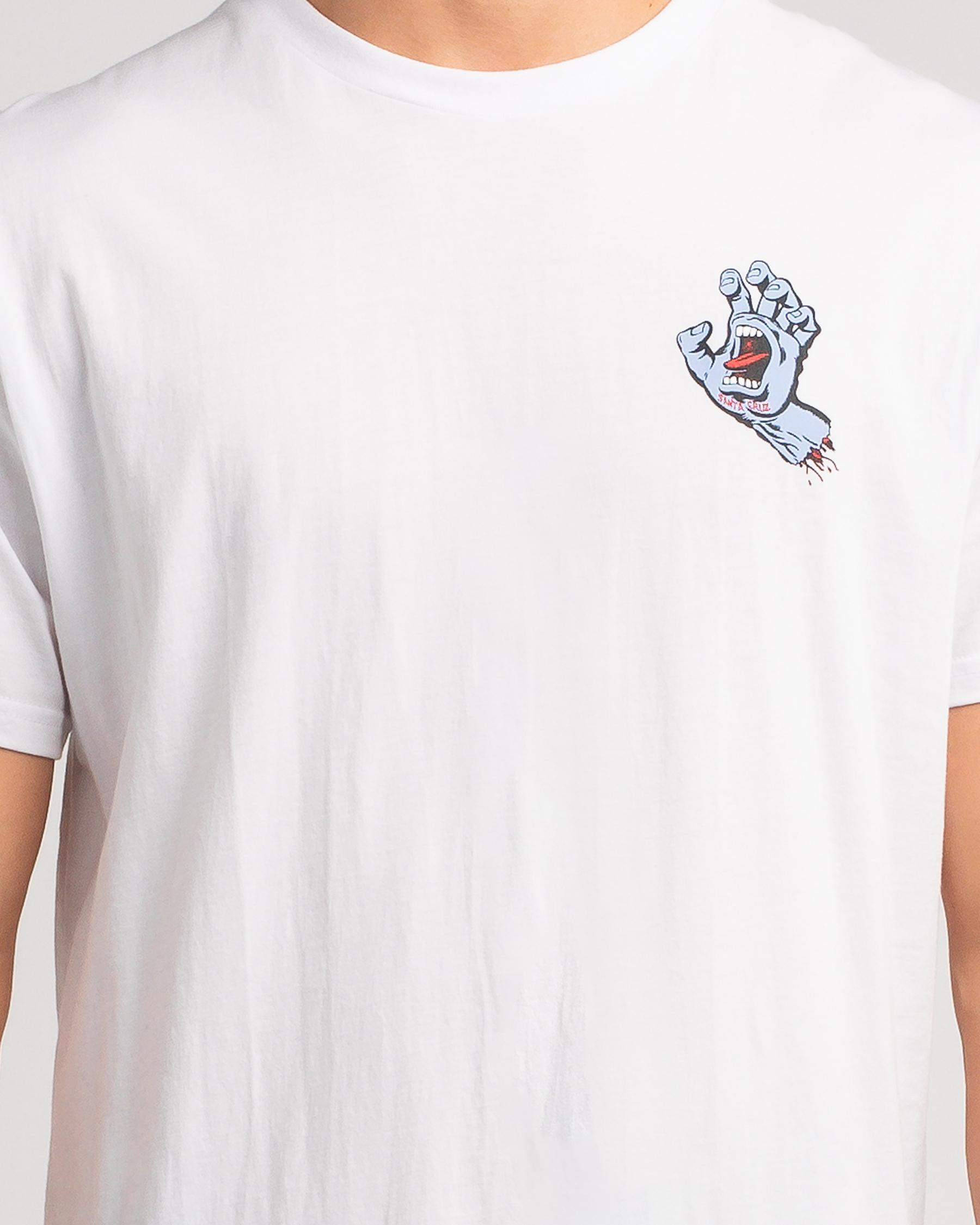 Shop Santa Cruz Screaming Hand T-Shirt In White - Fast Shipping & Easy ...