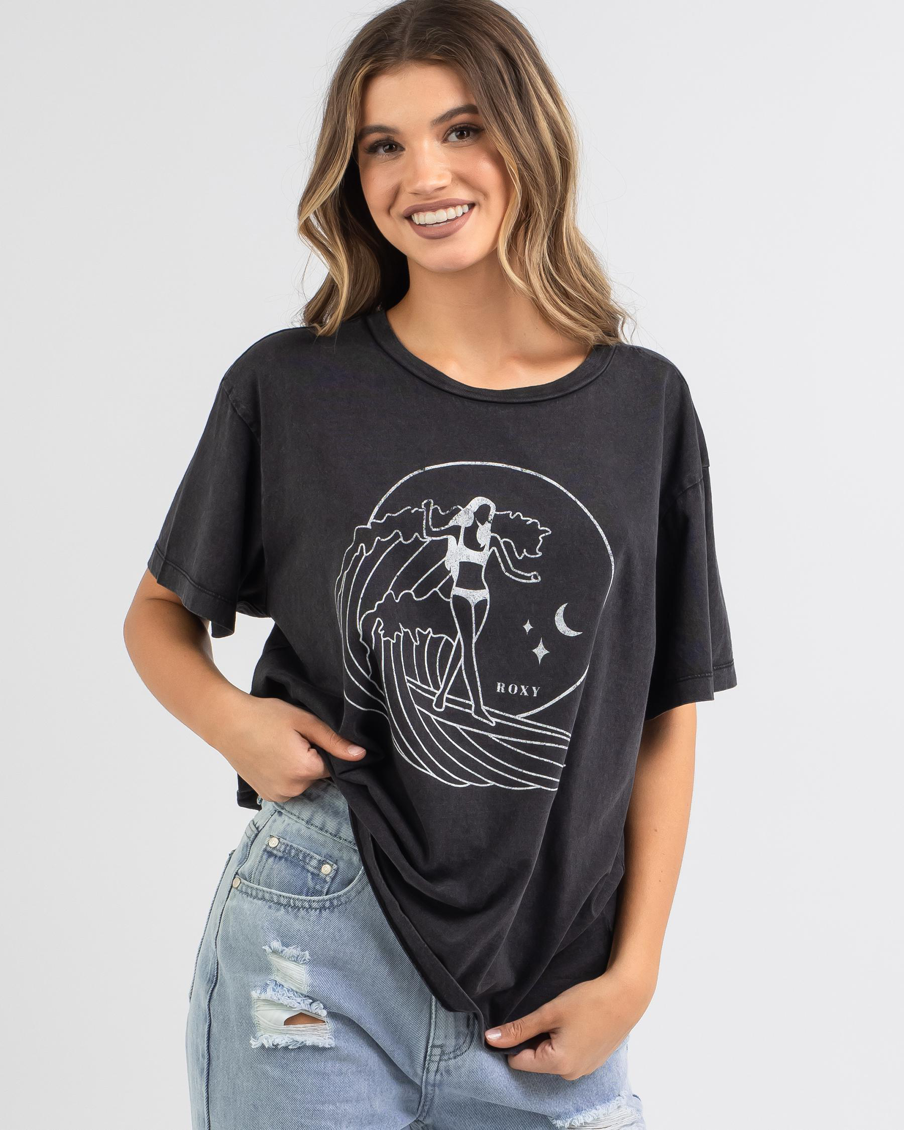 Shop Roxy Surf Dreamtime T-Shirt In Anthracite - Fast Shipping & Easy ...