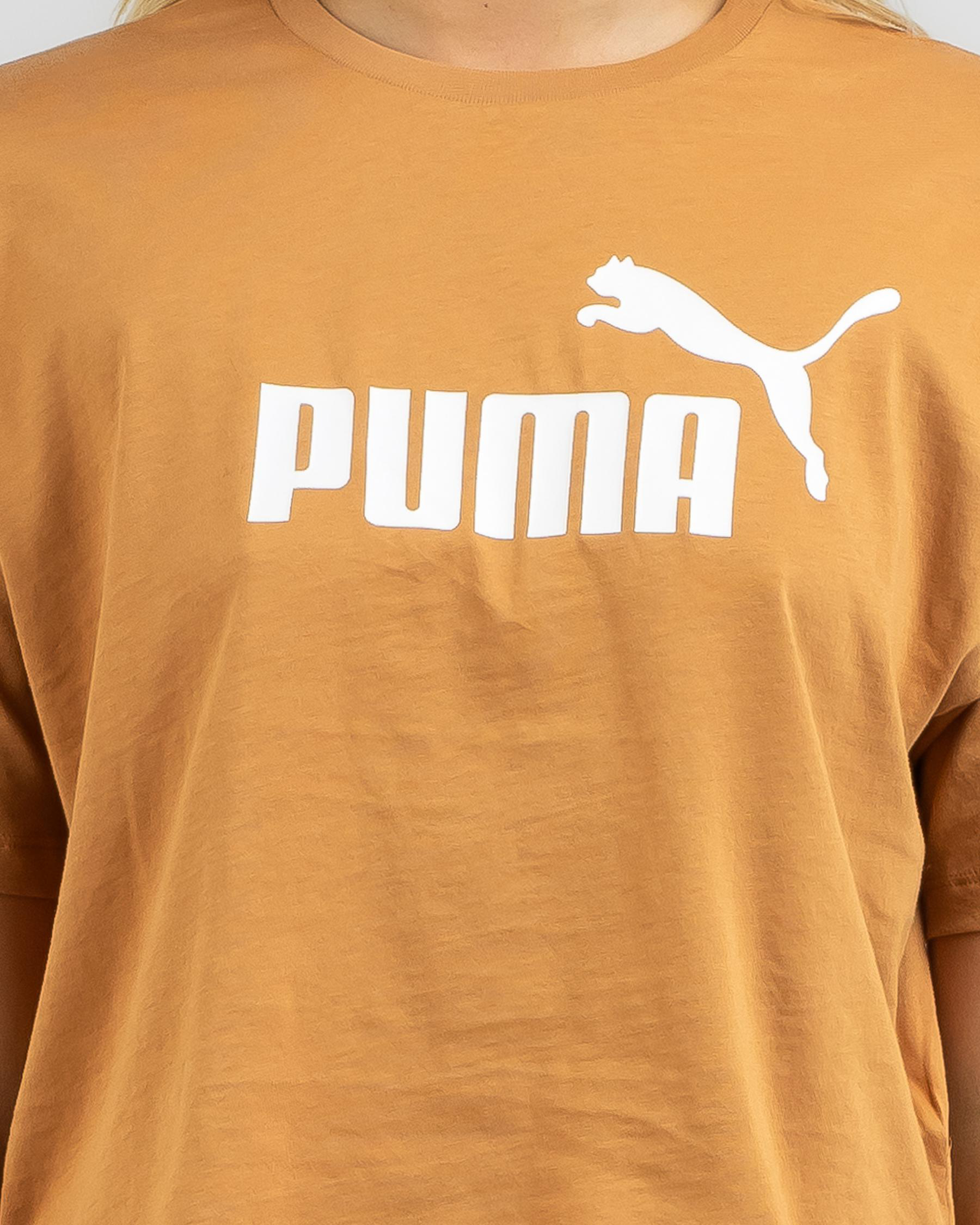 Shop Puma Essentials Logo T-Shirt In Desert Tan - Fast Shipping & Easy ...