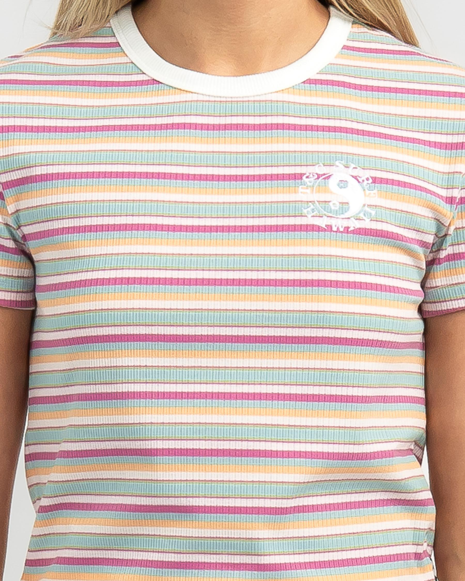 Shop Town & Country Surf Designs Sunset Stripe Baby Tee In Multi - Fast ...