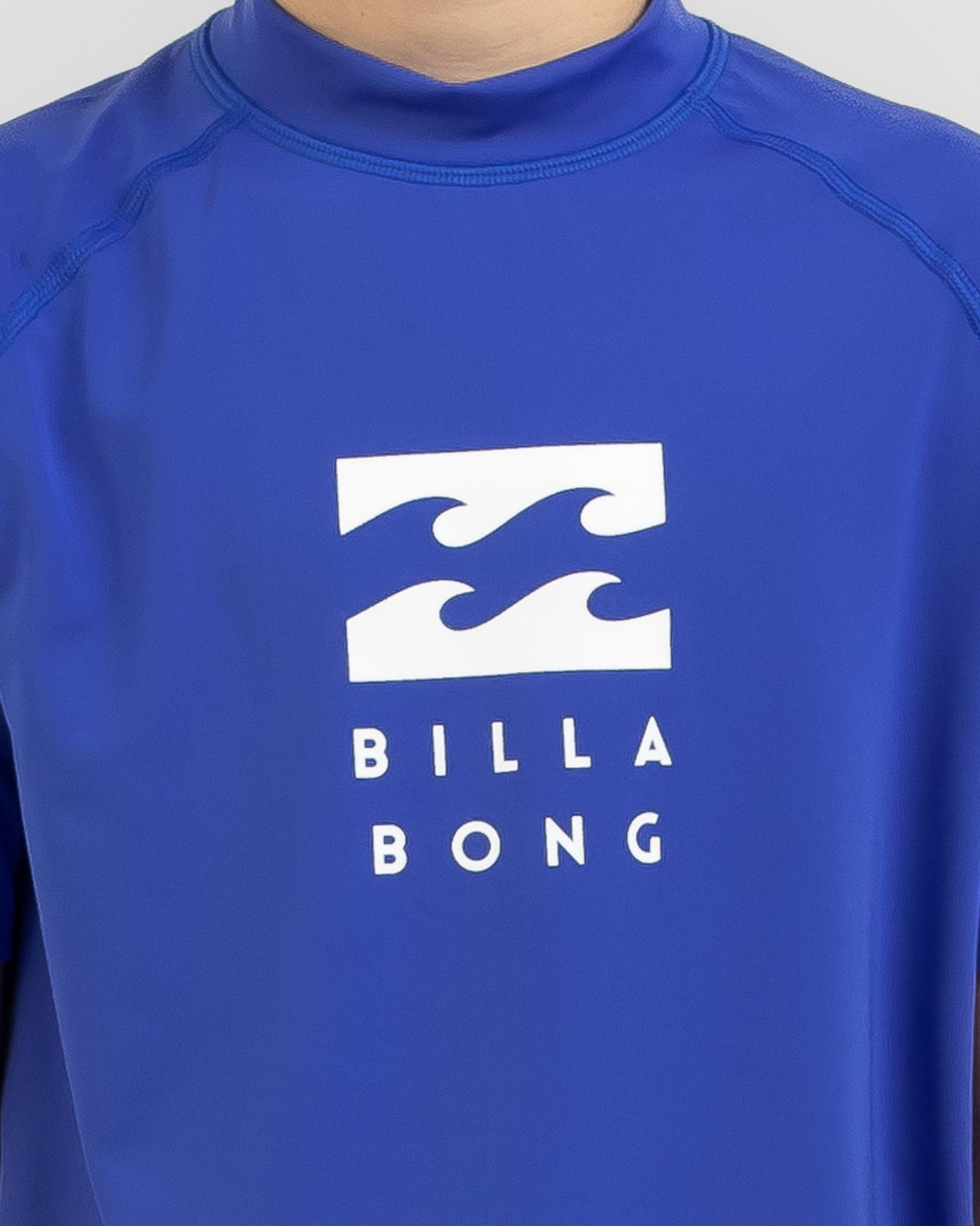 Shop Billabong Boys' Union Short Sleeve Rash Vest In Cobalt - Fast ...