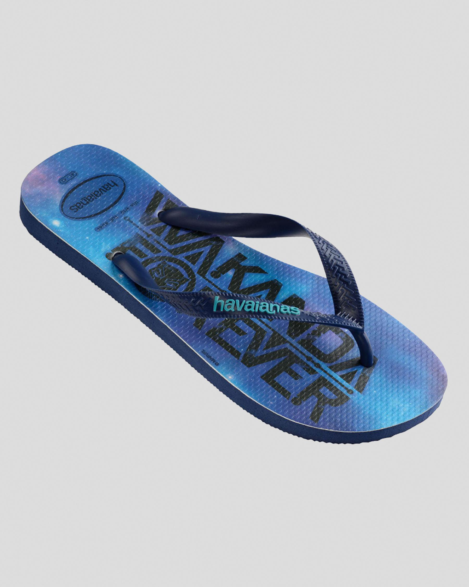 Shop Havaianas Top Marvel Thongs In Navy/navy - Fast Shipping & Easy ...