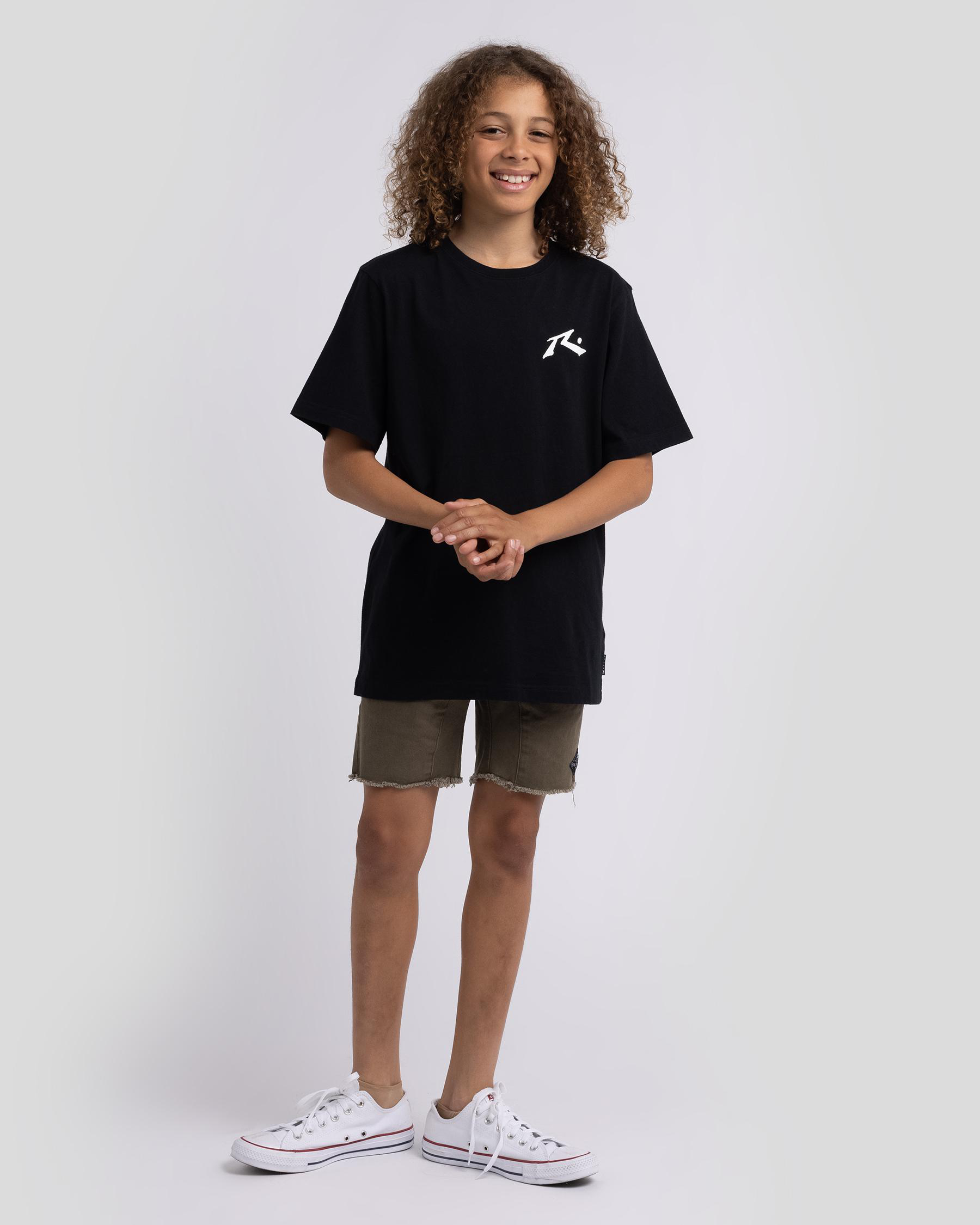 Shop Rusty Boys' Competition T-Shirt In Black - Fast Shipping & Easy ...