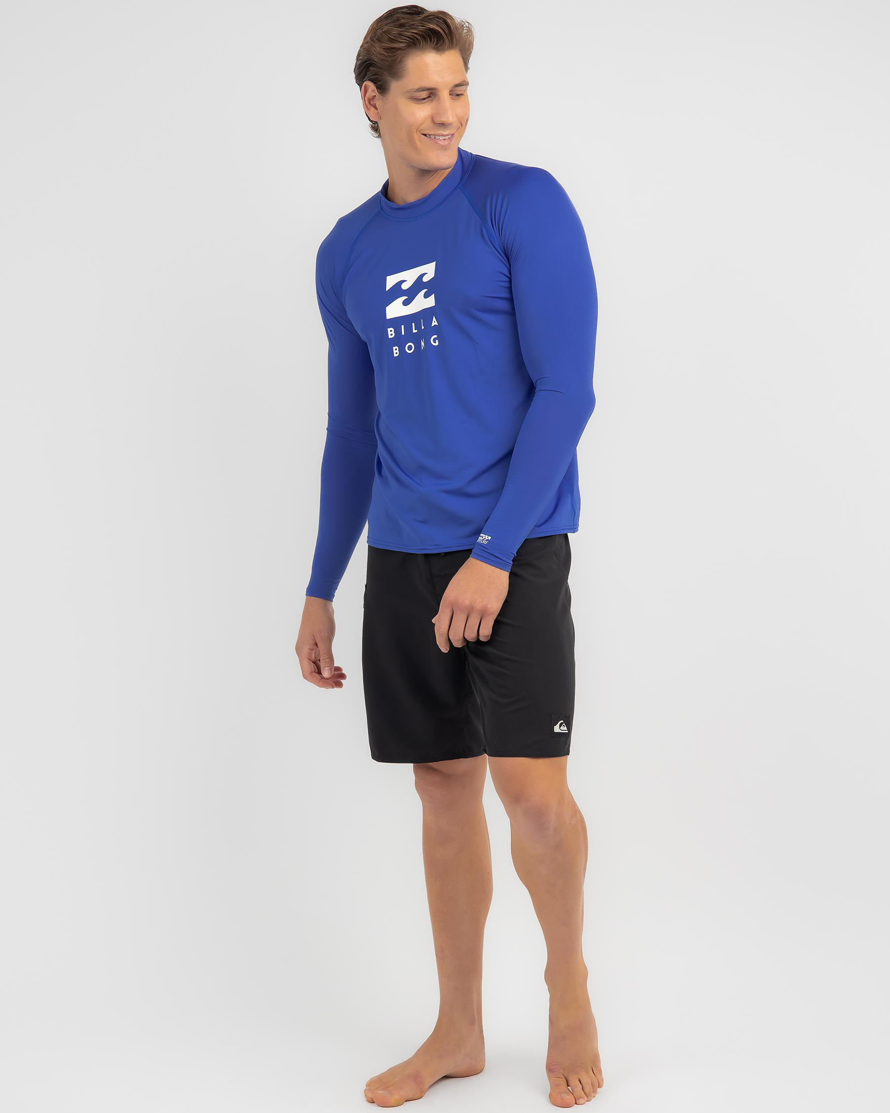 Shop Billabong Union Long Sleeve Rash Vest In Cobalt - Fast Shipping ...