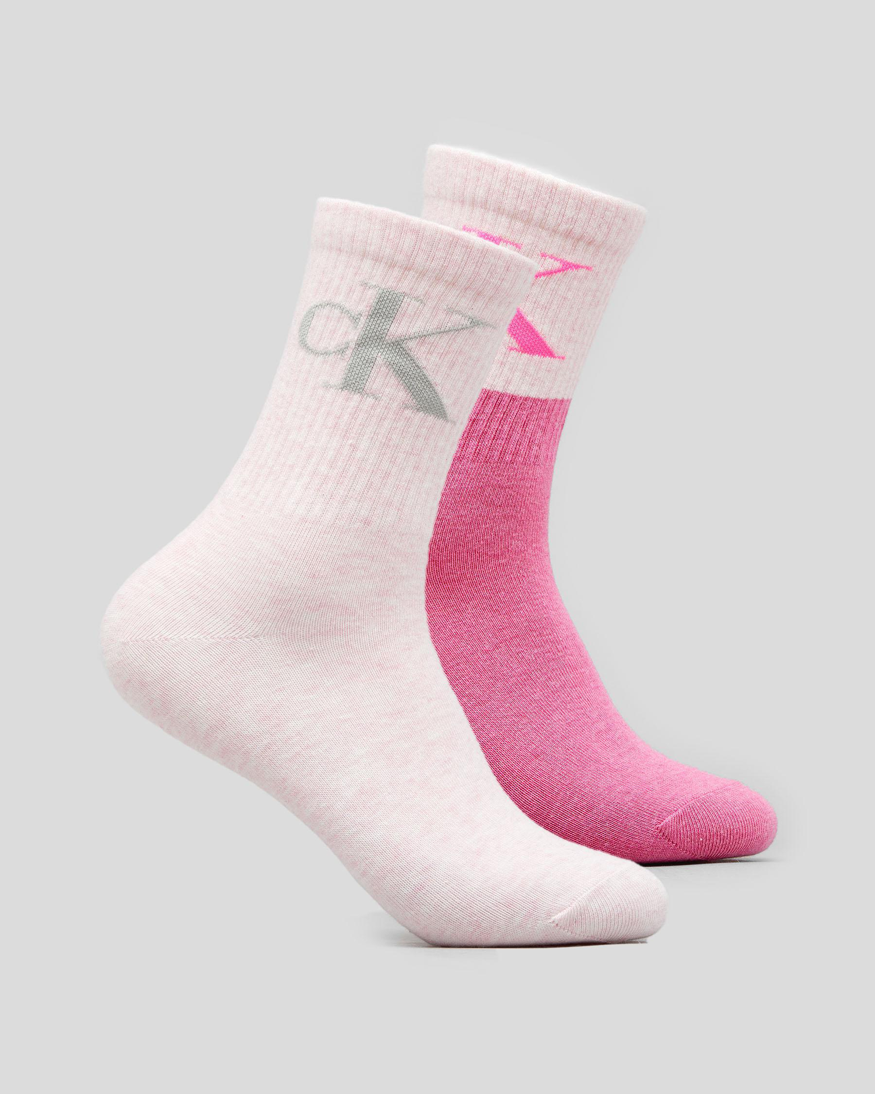 Shop Calvin Klein Womens Casual Monogram Sock Pack In Pink Htr Assorted ...