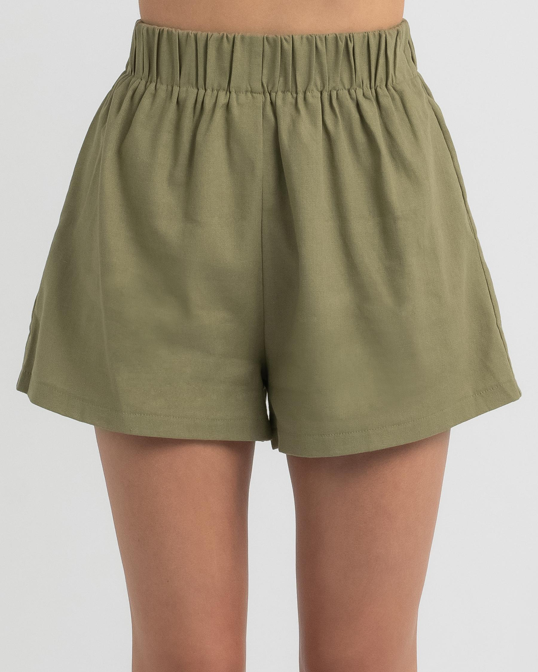 Shop Ava And Ever Suri Shorts In Sage - Fast Shipping & Easy Returns ...