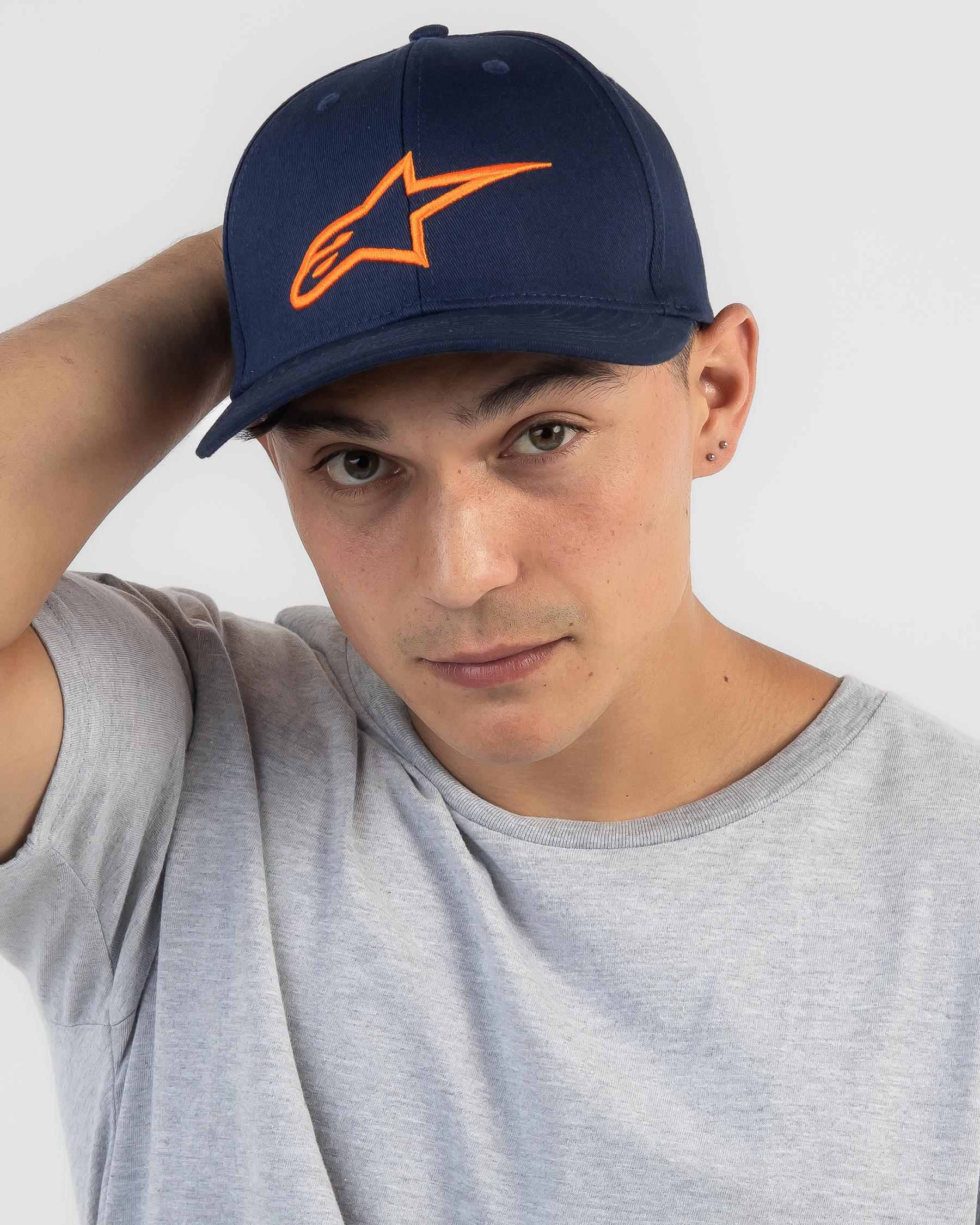 Shop Alpinestars Ageless Curve Cap In Navy/orange - Fast Shipping ...