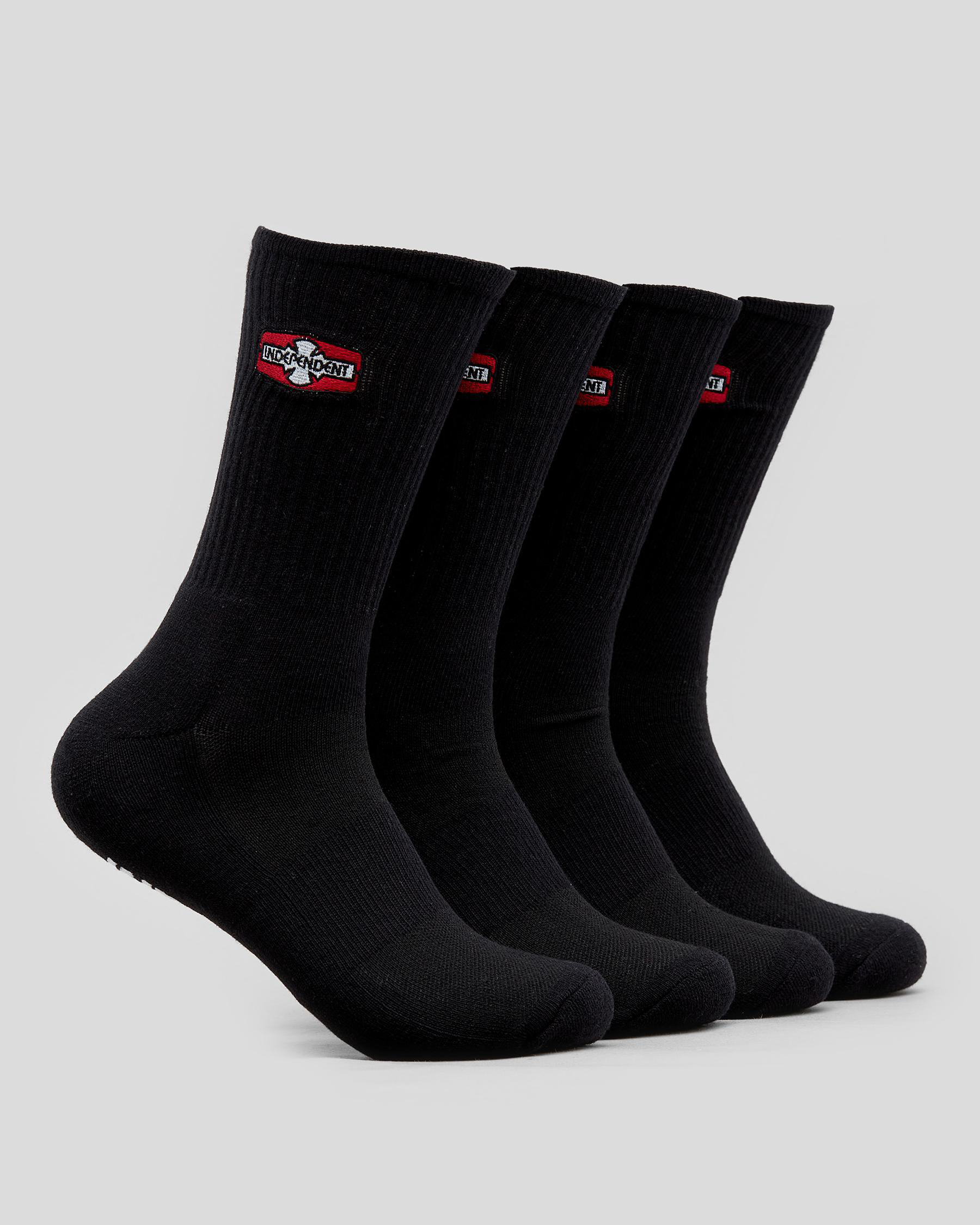 Shop Independent O.G.B.C Rigid Socks 4 Pack In Black - Fast Shipping ...