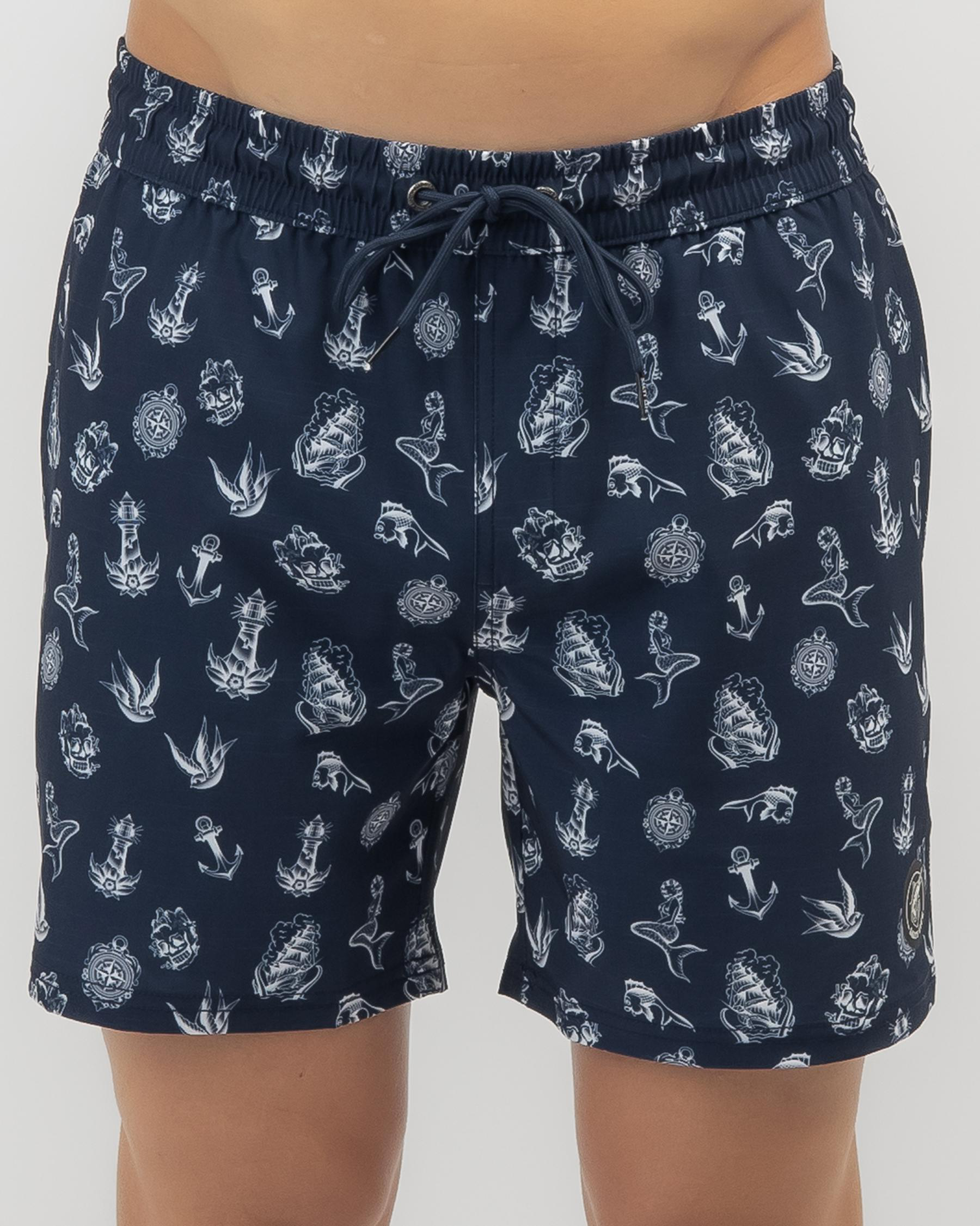 Shop Salty Life Nautical Mully Shorts In Navy - Fast Shipping & Easy ...