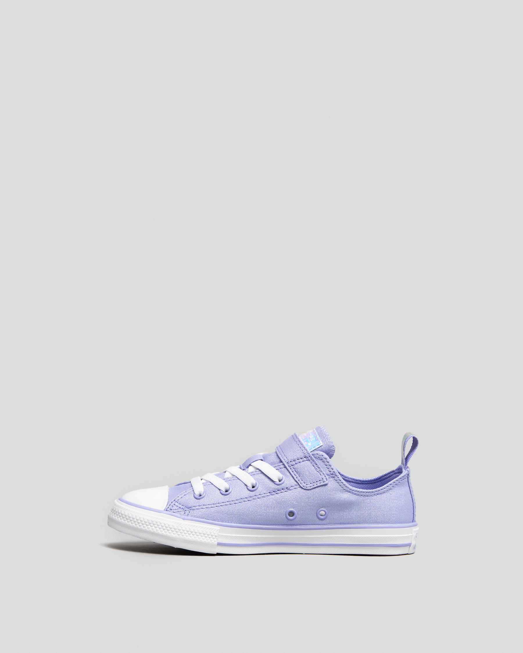 Shop Converse Girls' Chuck Taylor Glitter All Star Shoes In Ultraviolet ...
