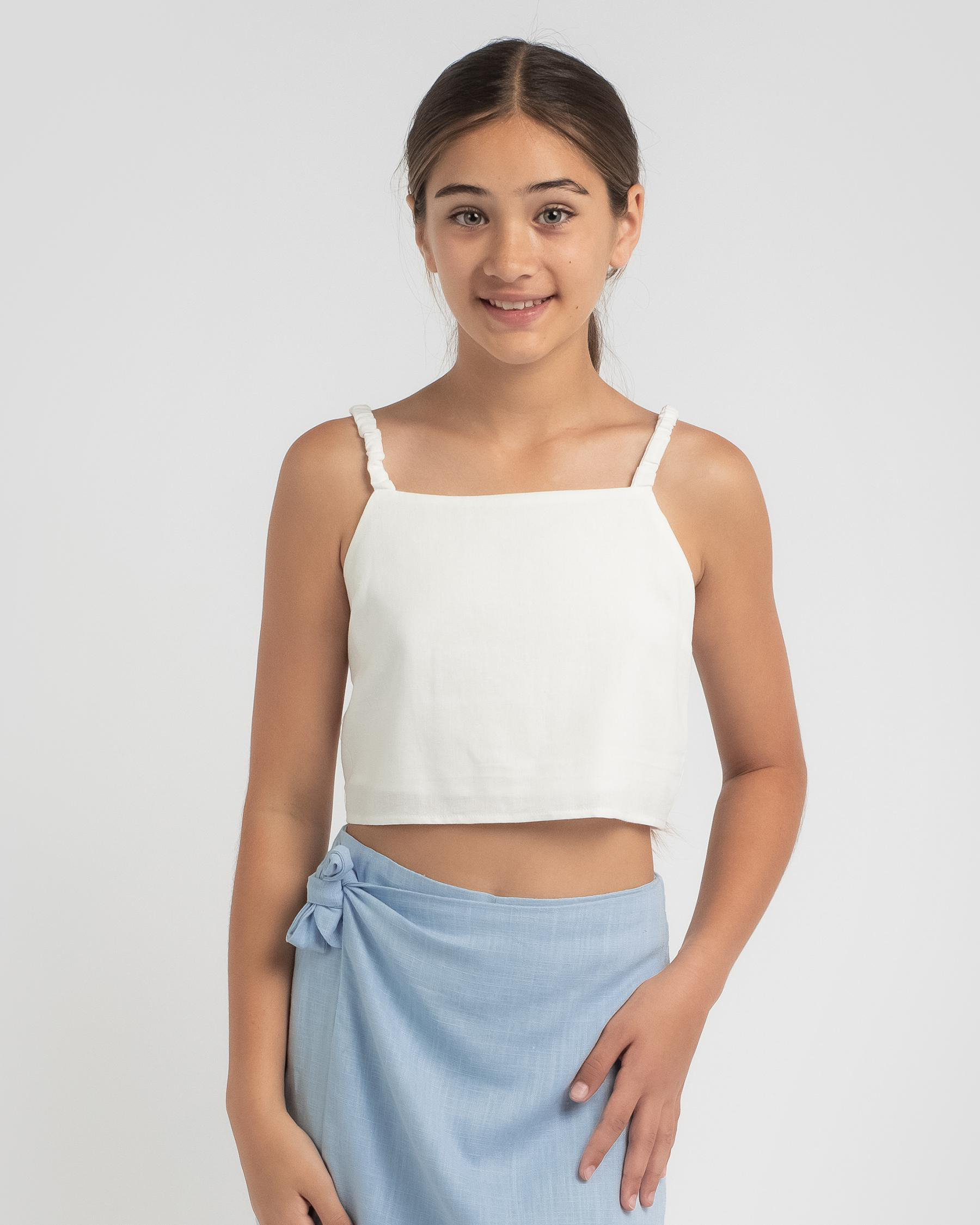 Shop Mooloola Girls' Melli Top In Off White - Fast Shipping & Easy ...