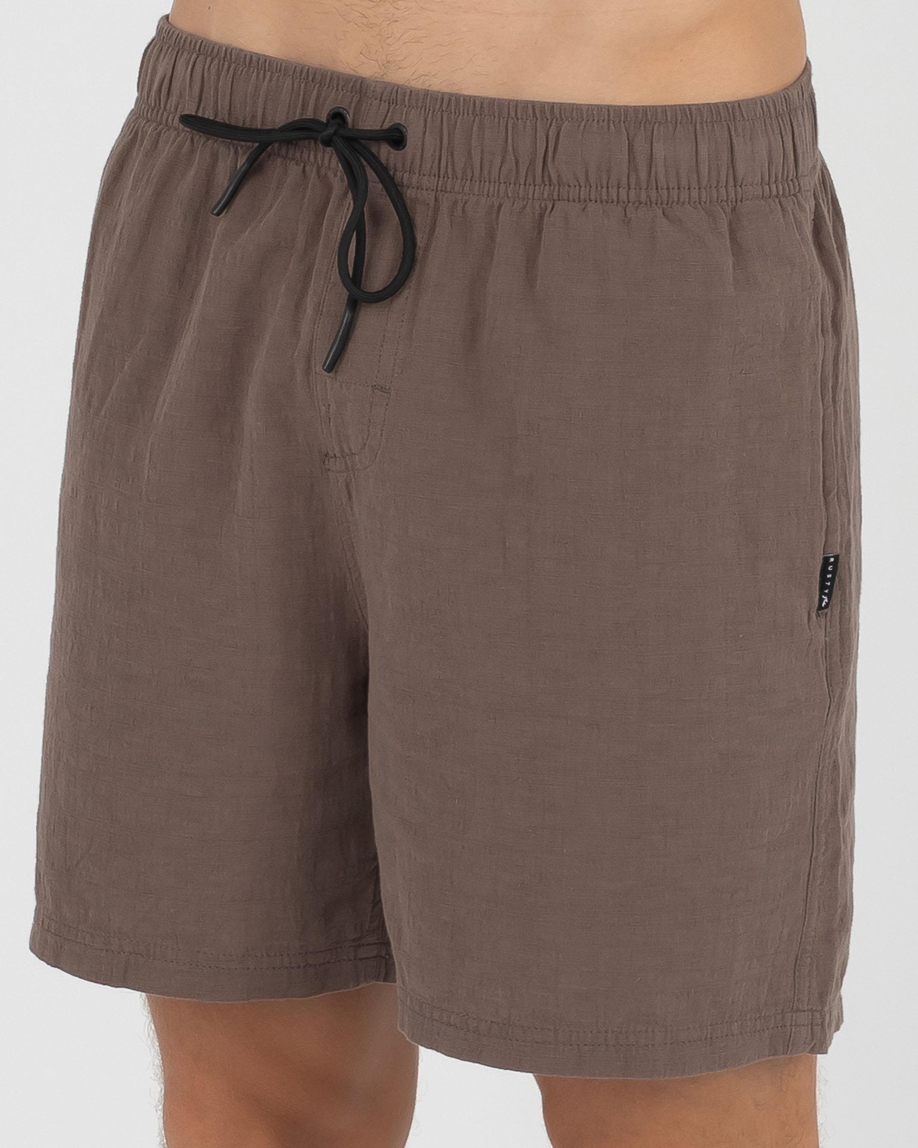 Shop Rusty Overtone Elastic Shorts In Falcon - Fast Shipping & Easy ...