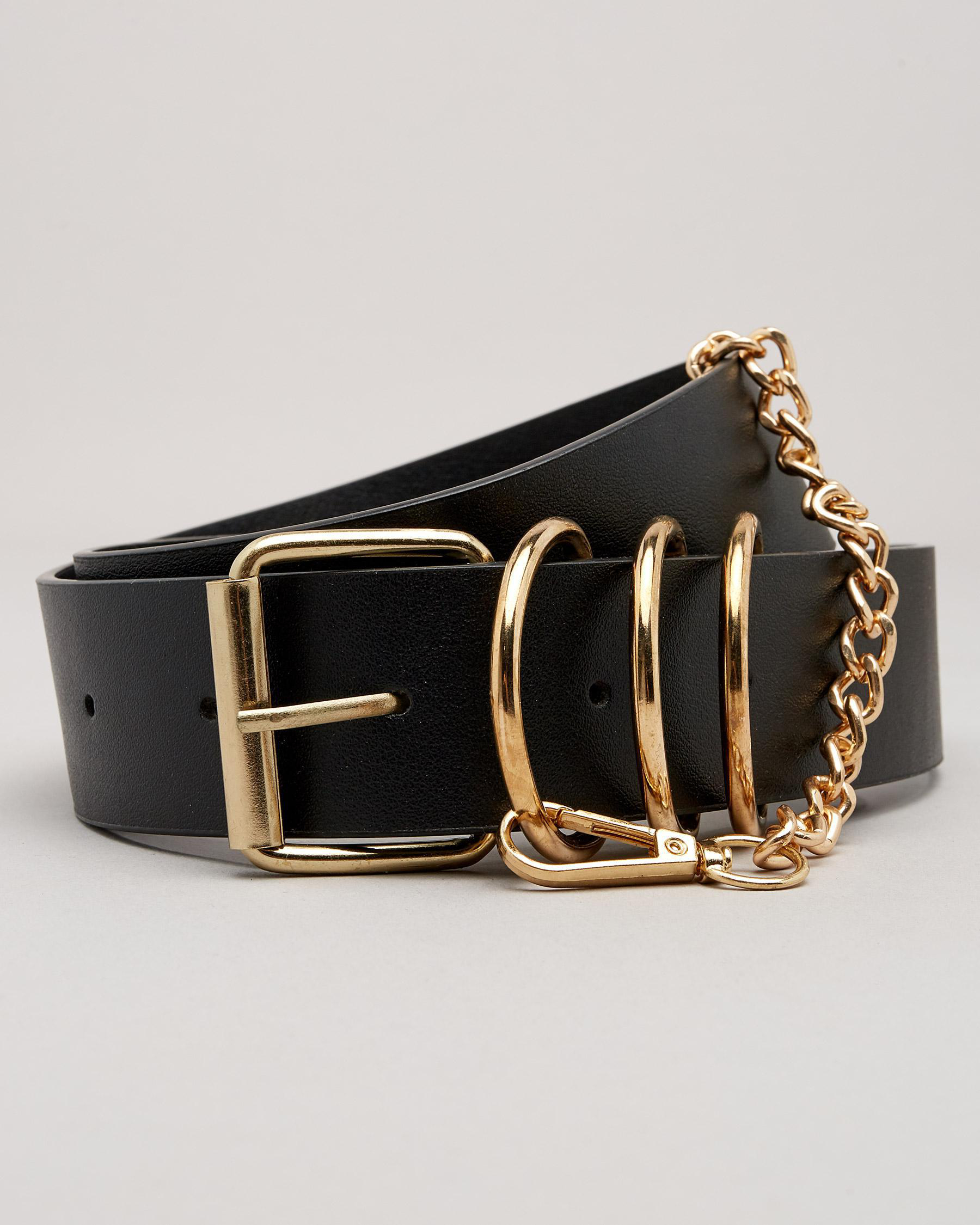 Shop Ava And Ever Vanessa Belt In Black/gold - Fast Shipping & Easy ...