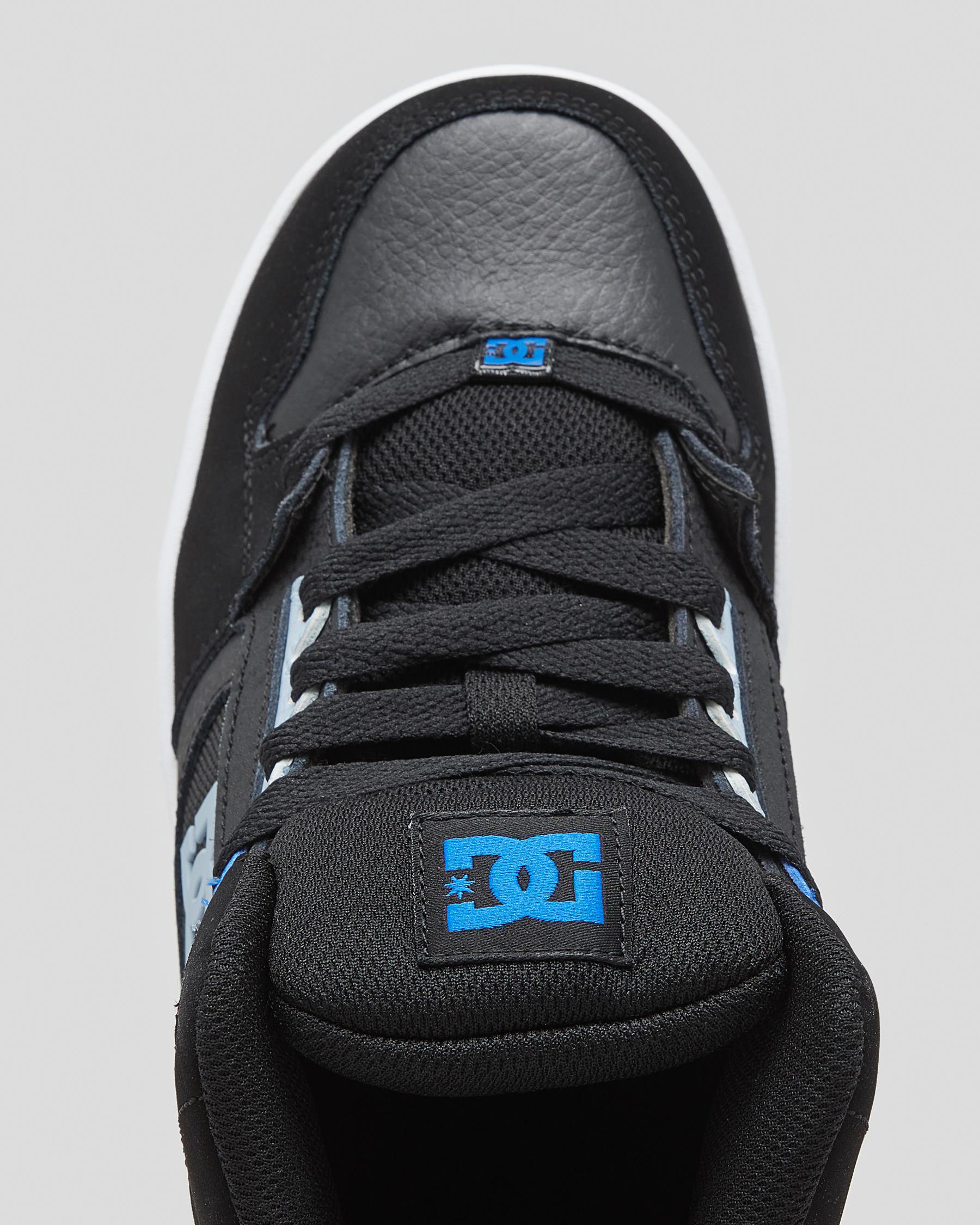 Shop DC Shoes Boys' Pure Hi-Top Shoes In Black/royal - Fast Shipping ...