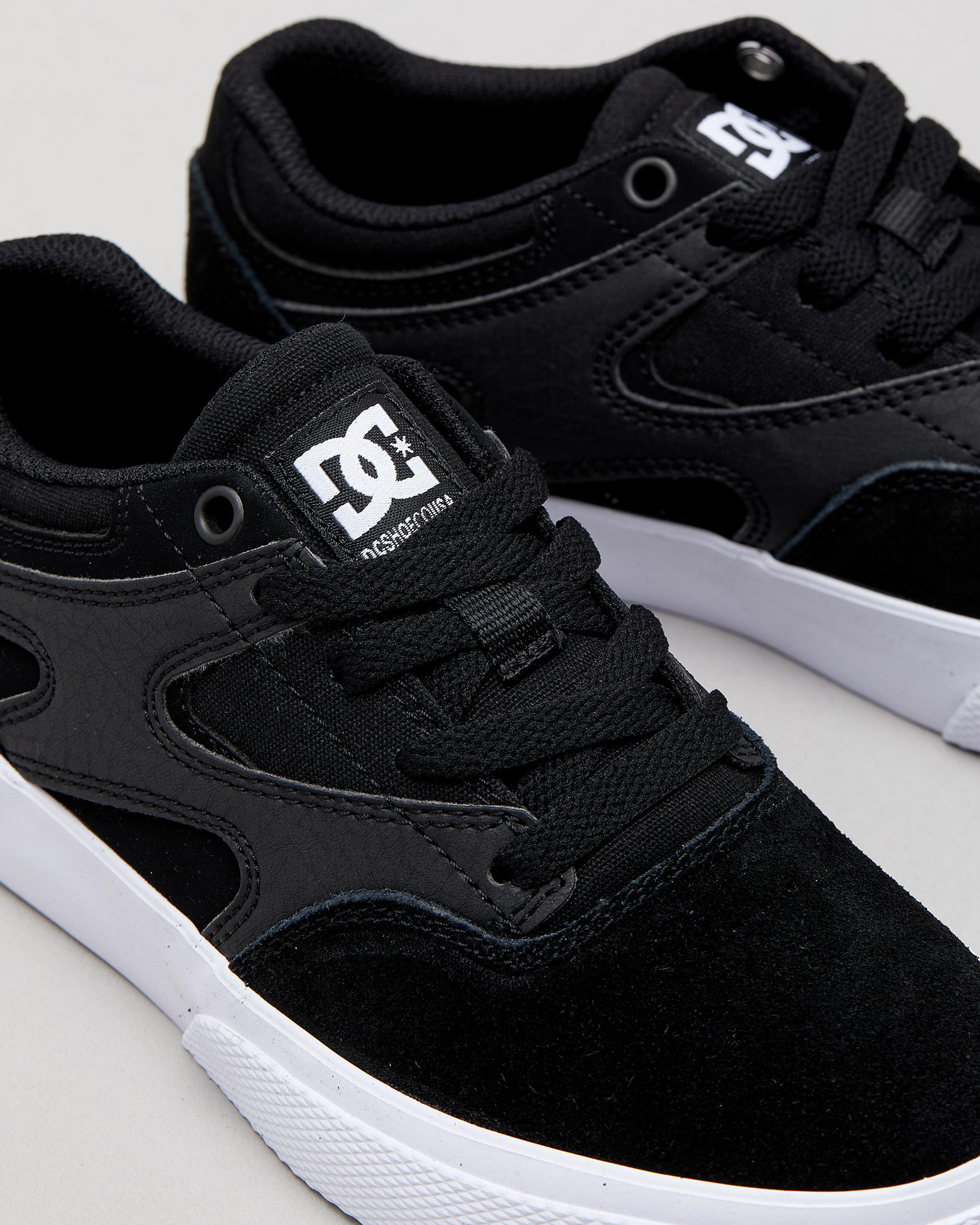 Shop DC Shoes Boys' Kalis Vulc Shoes In Black/black/white - Fast ...