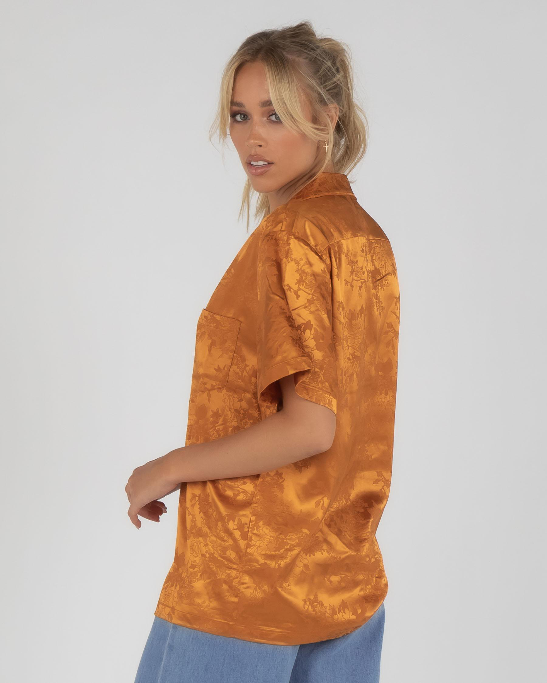 Shop Ava And Ever Dede Shirt In Burnt Orange - Fast Shipping & Easy ...