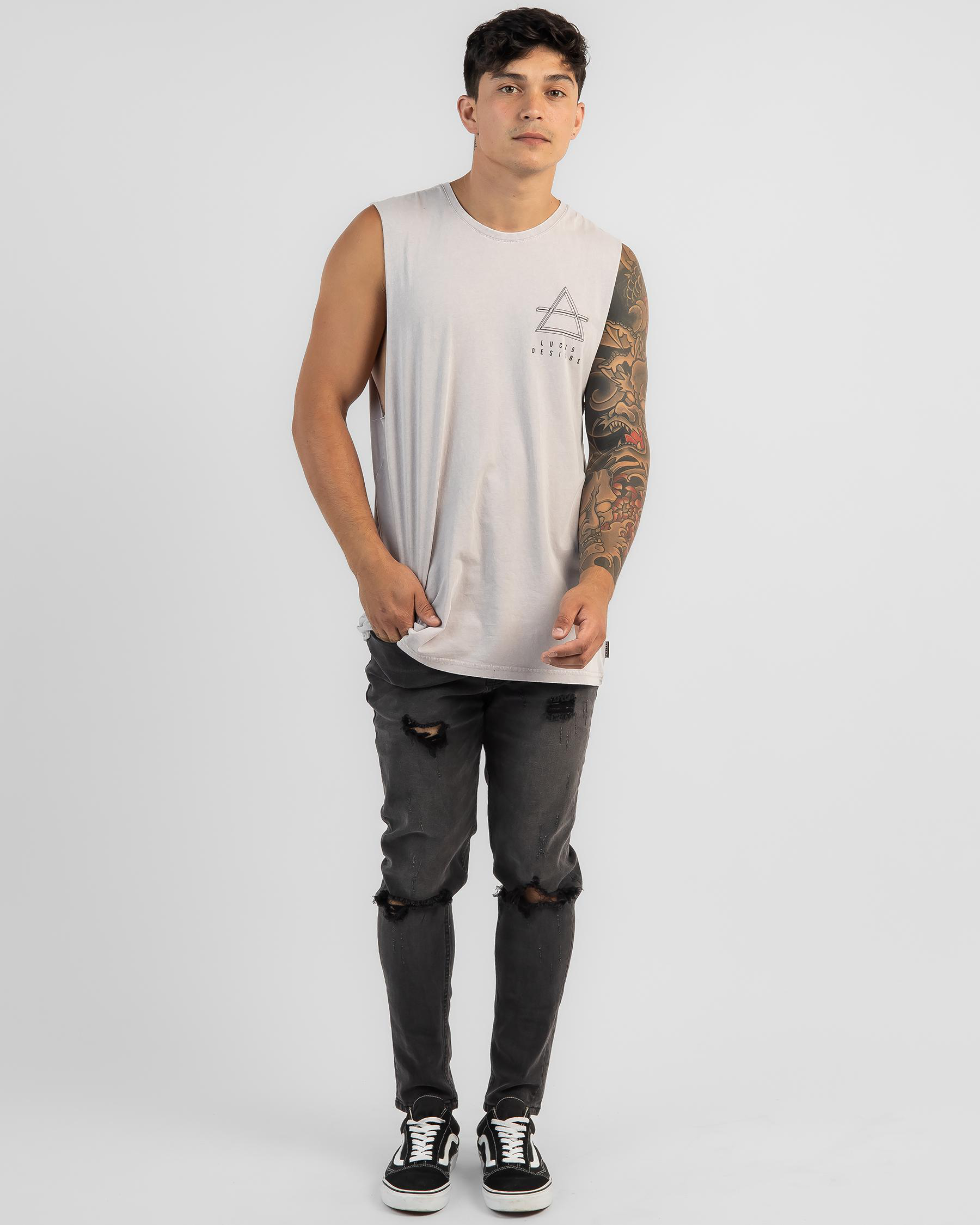 Shop Lucid Crest Muscle Tank In Lt Grey Acid - Fast Shipping & Easy ...