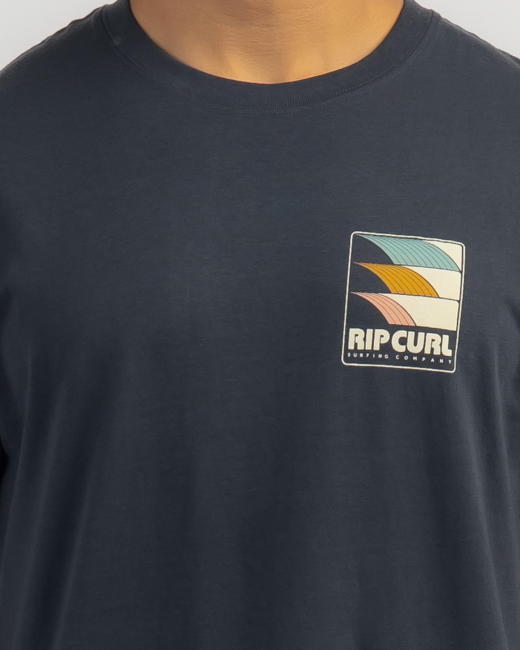 Shop Rip Curl Surf Revival Line Up T-Shirt In Dark Navy - Fast Shipping ...