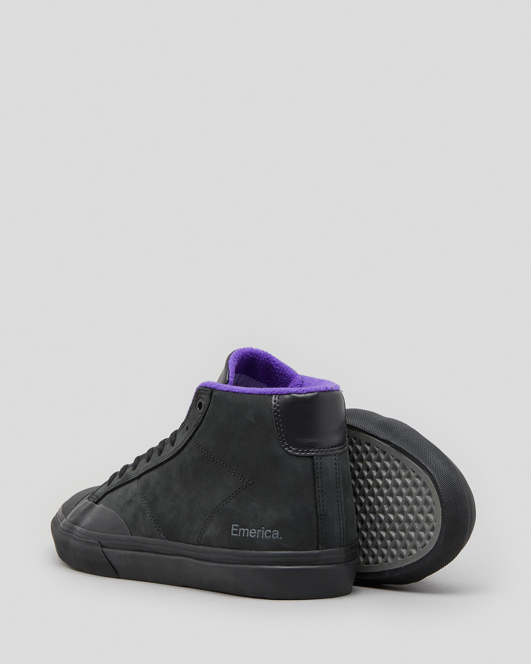 Shop Emerica Omen Hi Cut Shoes In Black/black - Fast Shipping & Easy ...
