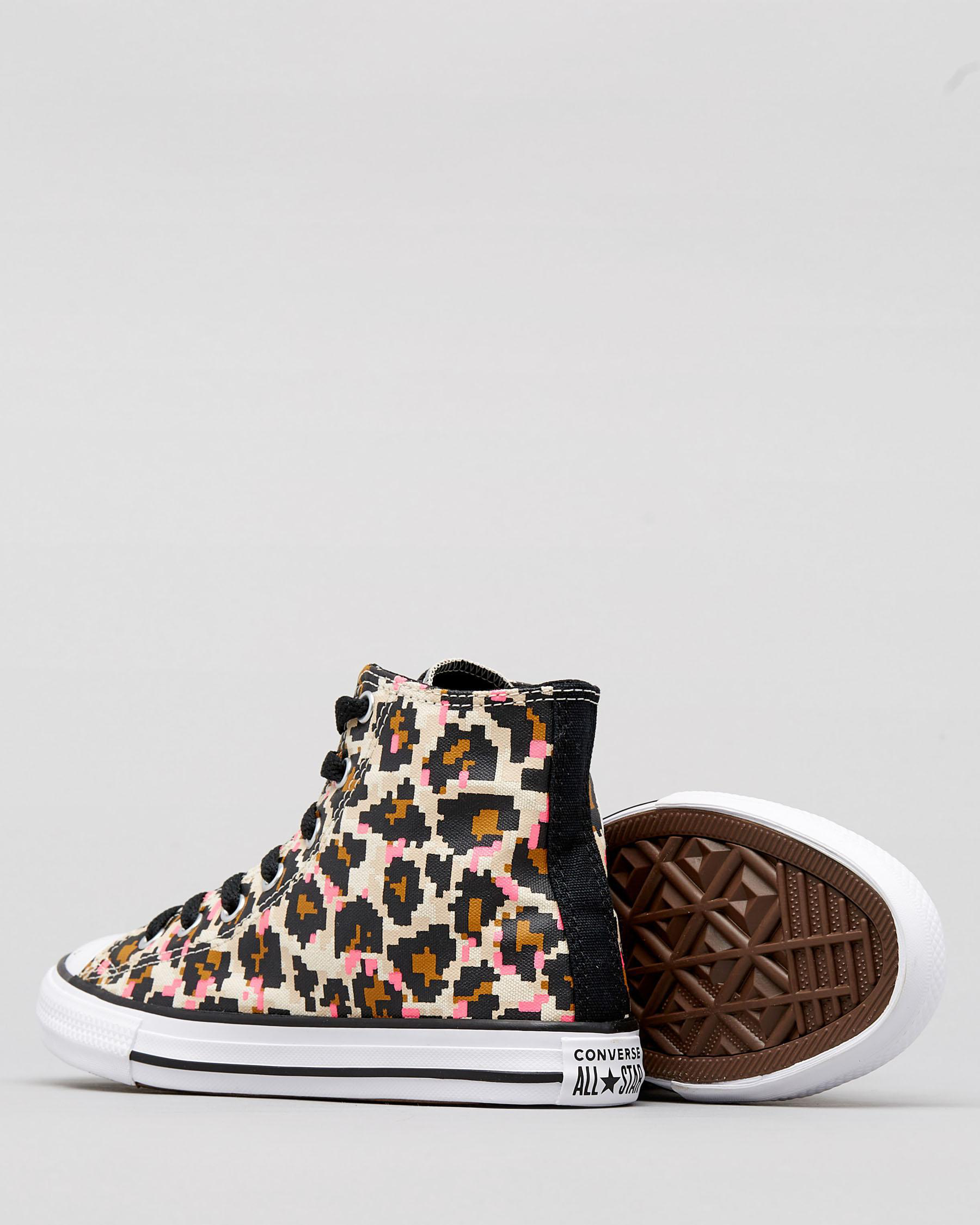 Shop Converse Girls' Chuck Taylor Hi-Top Shoes In Black/natural Ivory ...