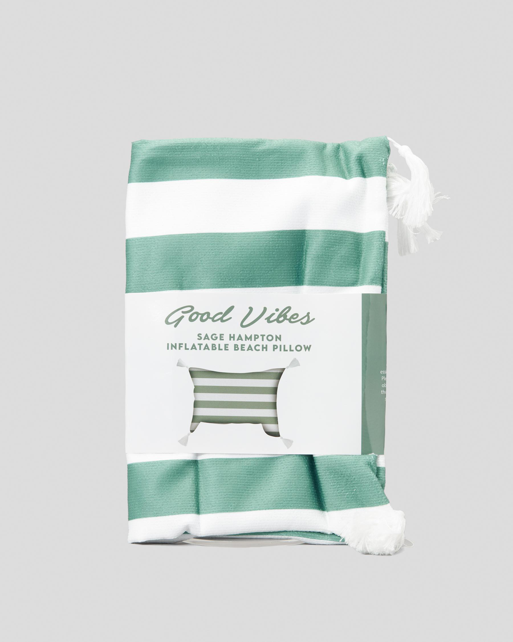 Shop Get It Now Hampton Inflatable Beach Pillow In Blue/white - Fast ...