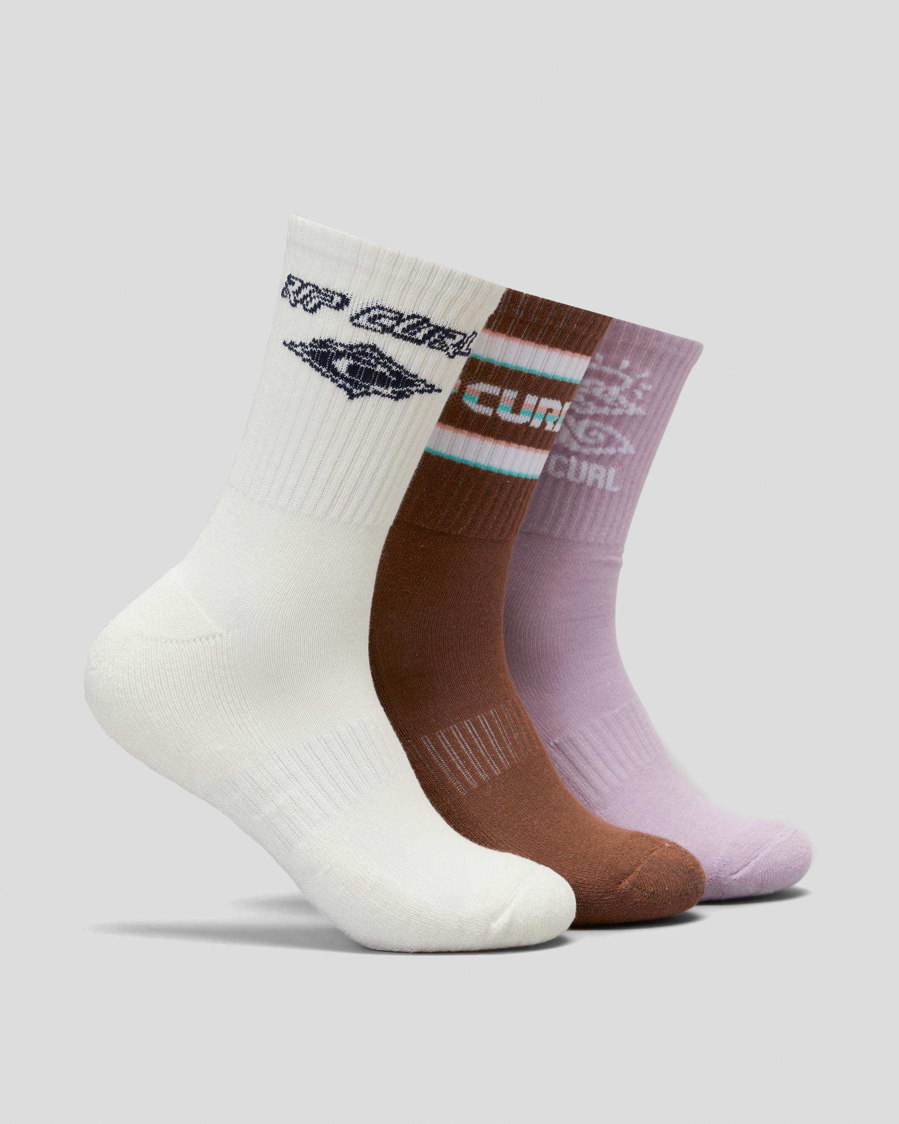 Rip Curl Icons of Surf Sock 3 Pack In Urban Chic - FREE* Shipping ...