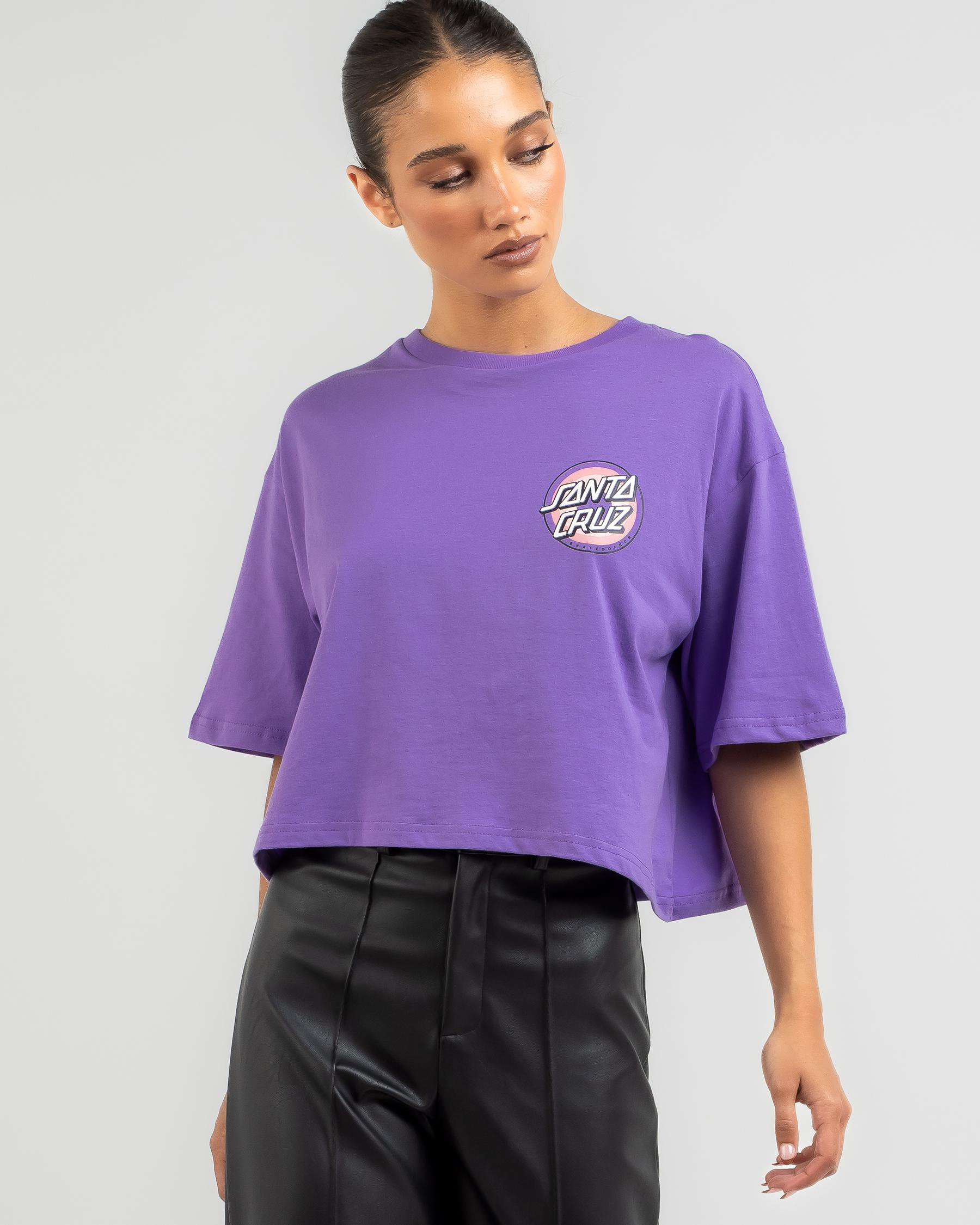 Shop Santa Cruz Absent Gleam Dot T-Shirt In Lavender - Fast Shipping ...