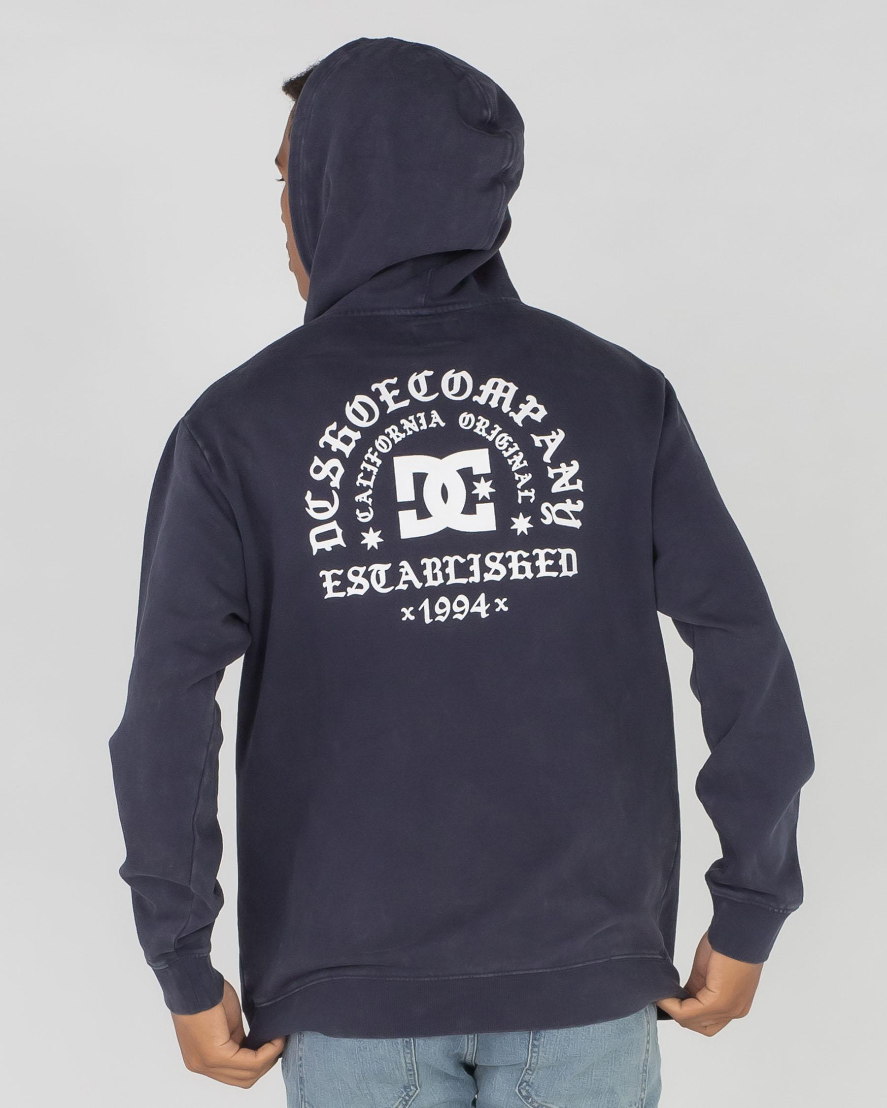 Shop DC Shoes Chains PH Hoodie In Navy Blazer - Fast Shipping & Easy ...