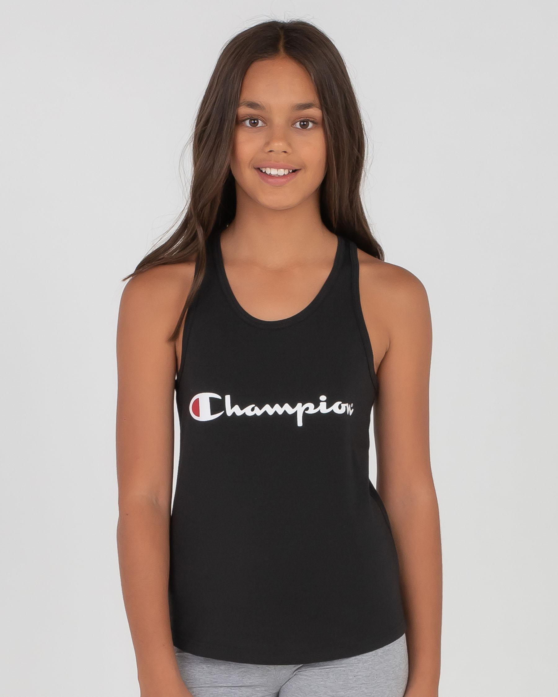 Shop Champion Girls' Logo Tank Top In Black - Fast Shipping & Easy ...