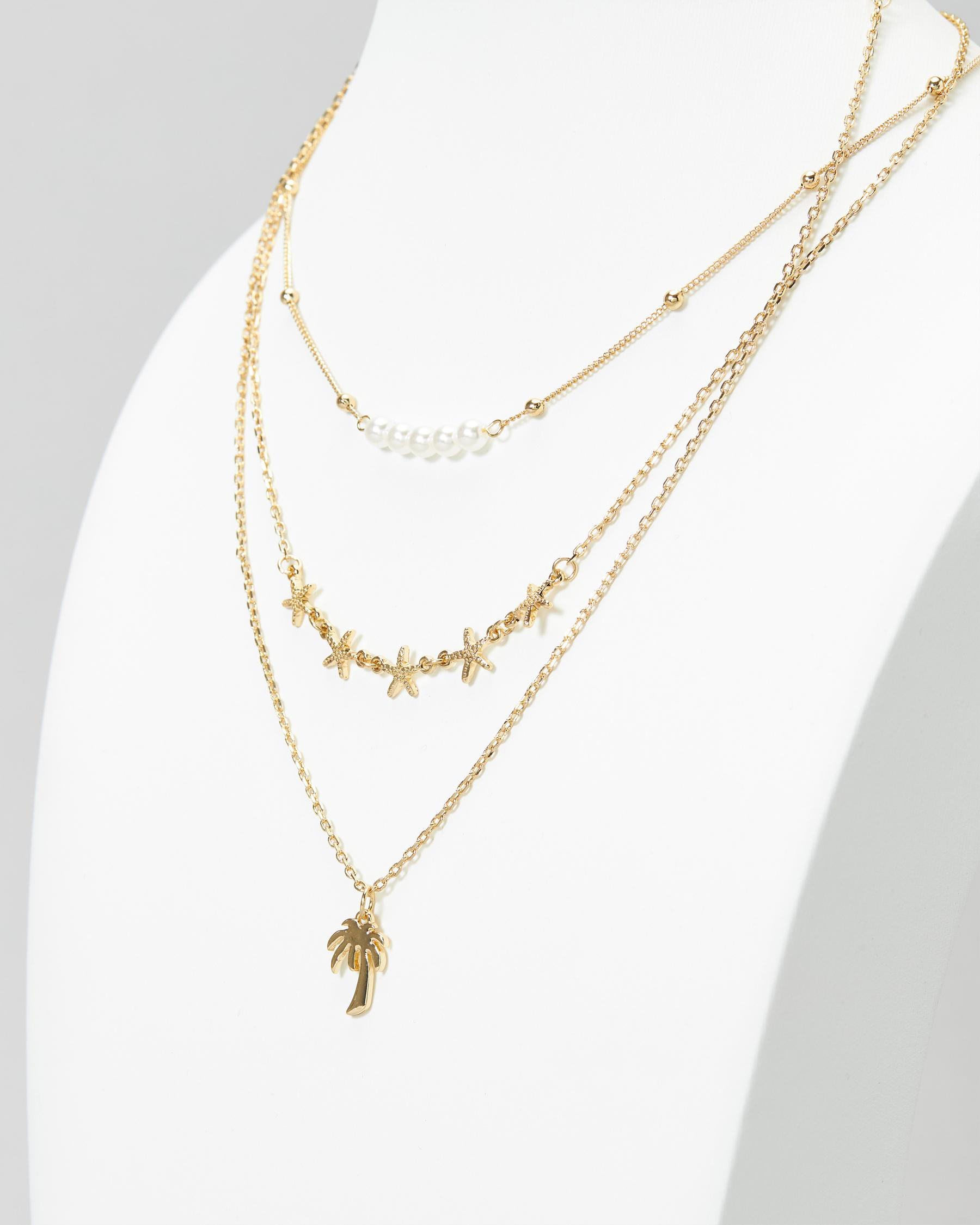 Shop Karyn In LA Airlie Necklace Pack In Shiny Light Gold - Fast ...